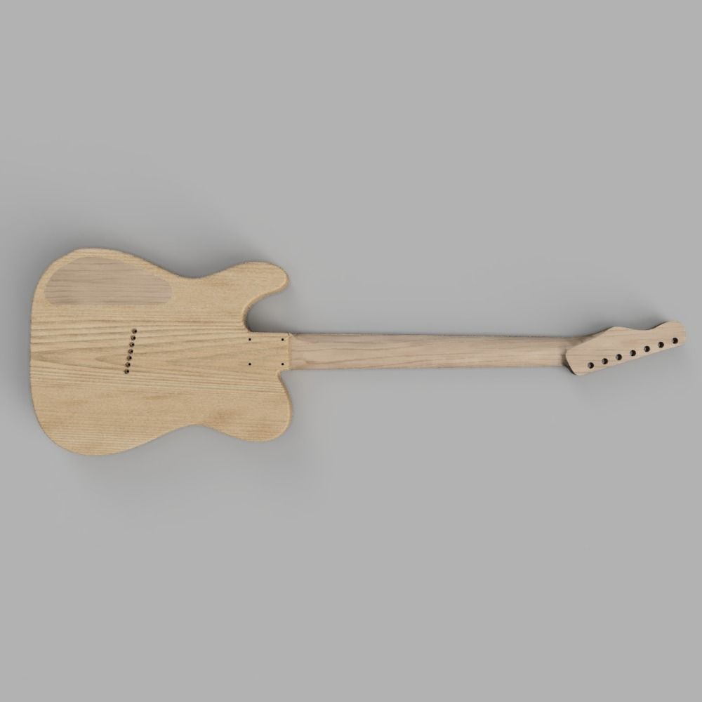 CNC Modern 7 String Telecaster Guitar Body and Neck 3D CAD Model 3D ...