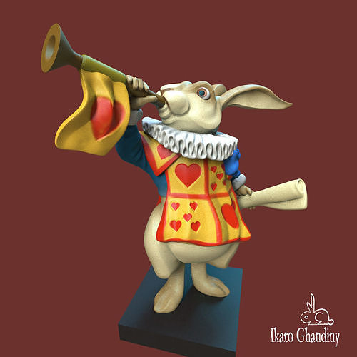 white rabbit 3D model 3D printable | CGTrader