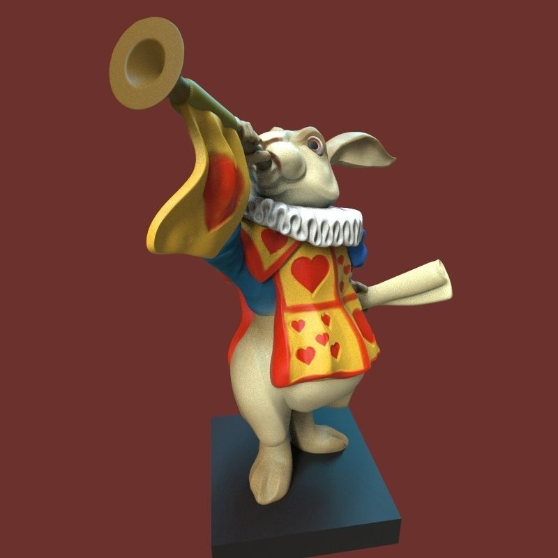 white rabbit 3D model 3D printable | CGTrader
