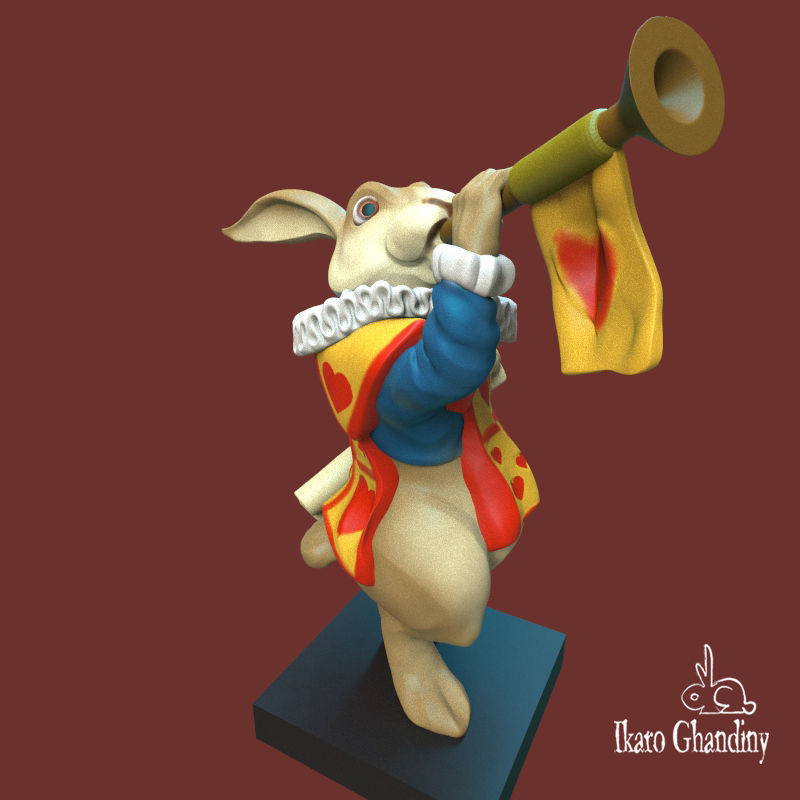 white rabbit 3D model 3D printable | CGTrader