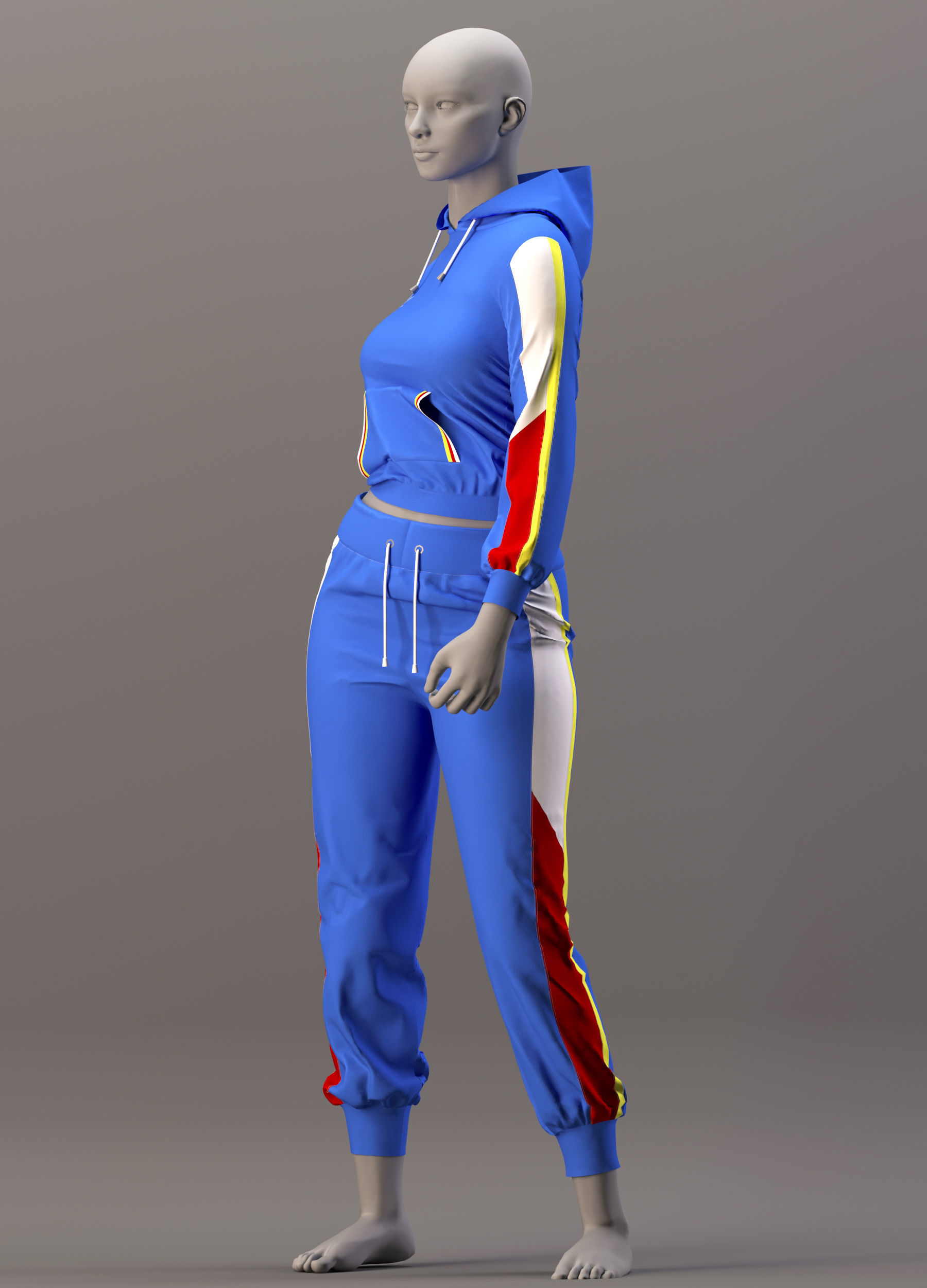 blue sportswear - outfit - ZPRG- FBX- OBJ- MTL -TEXTURES 3D model ...