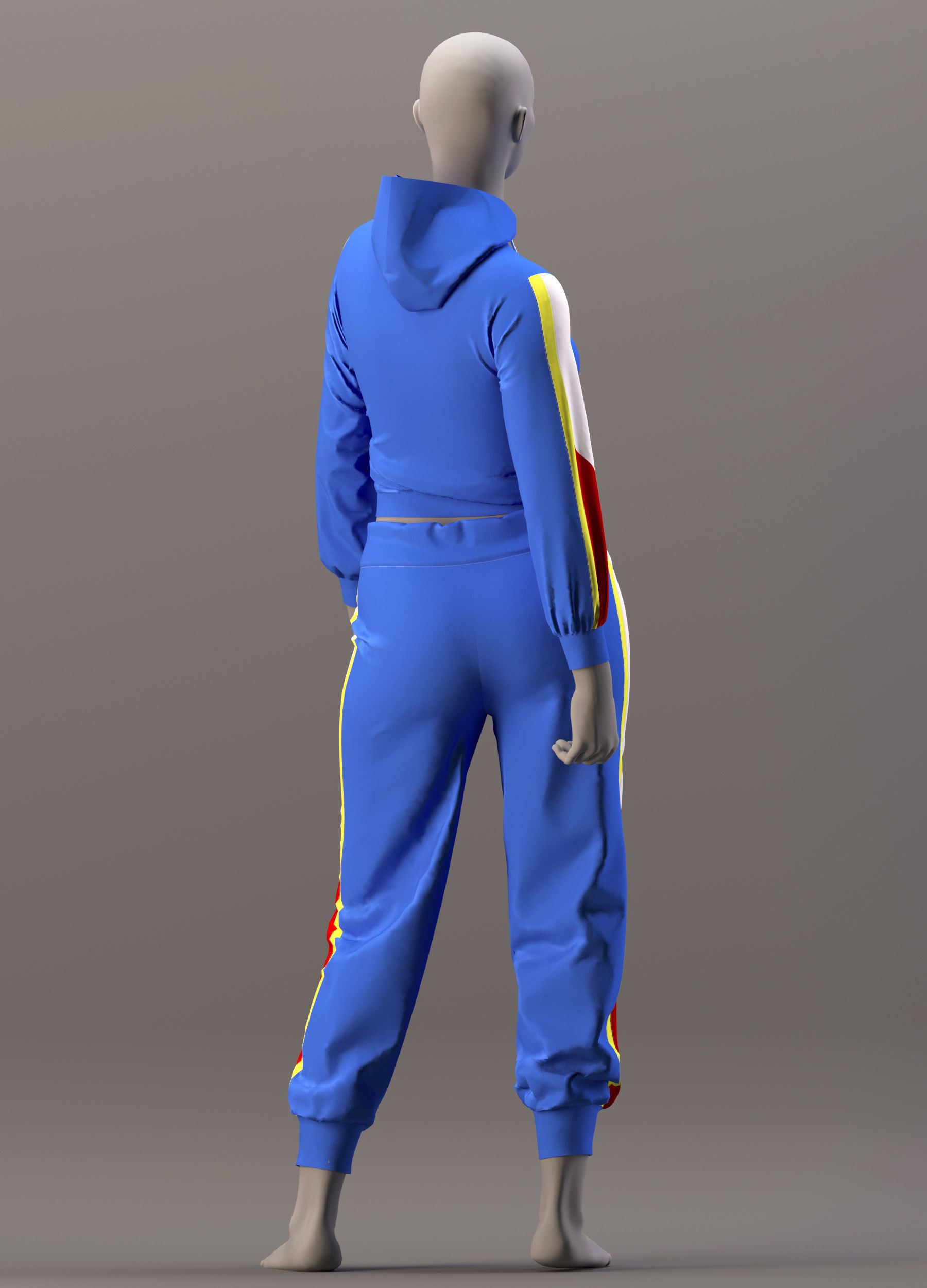 blue sportswear - outfit - ZPRG- FBX- OBJ- MTL -TEXTURES 3D model ...