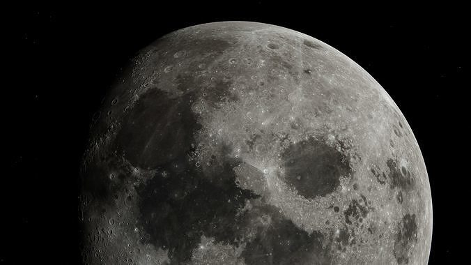 Photorealistic Moon with 27K textures 3D model | CGTrader
