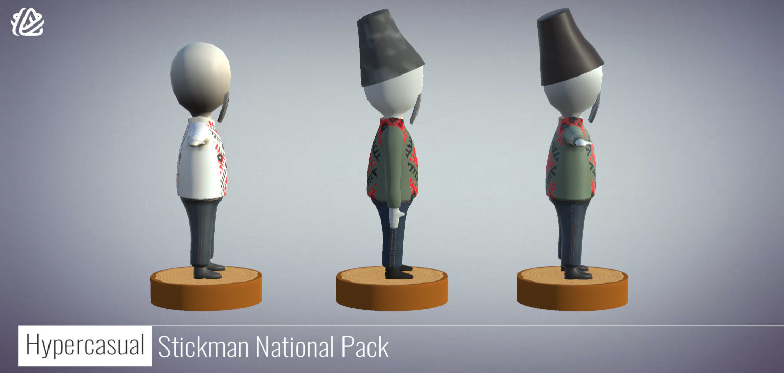 3D model National Stickman 3D Pack - Characters VR / AR / low-poly ...