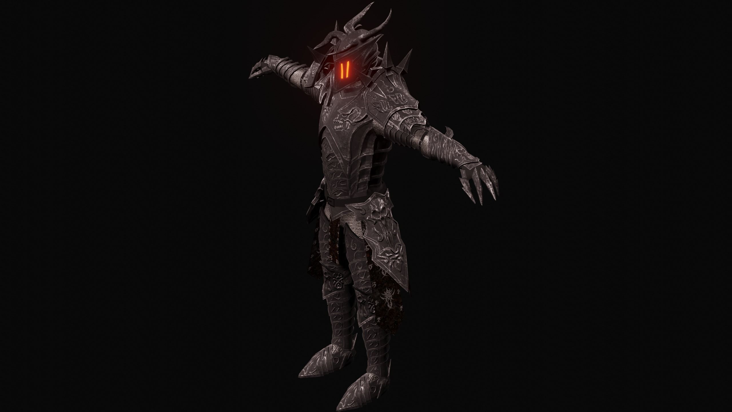 3D model Knight PBR demon VR / AR / low-poly | CGTrader