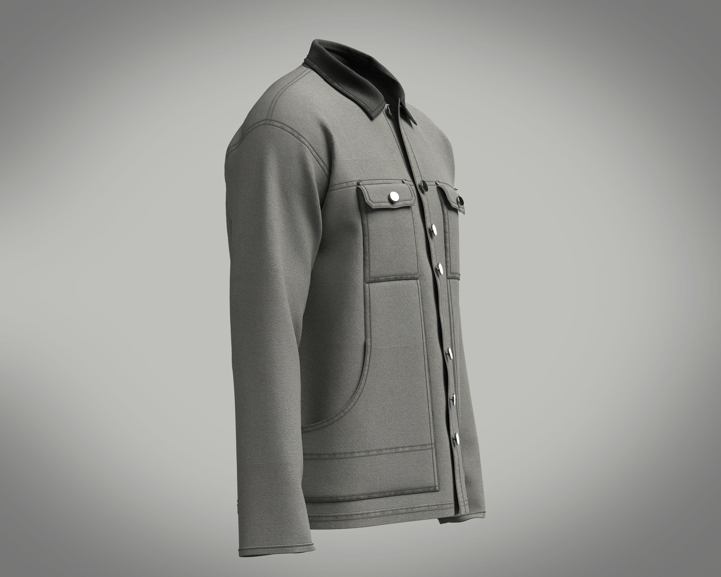 Mens Workwear Jacket 3D model | CGTrader