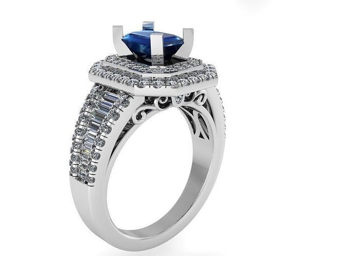 Gorgeous dark blue ring 2287 3D print model 3D model 3D printable ...