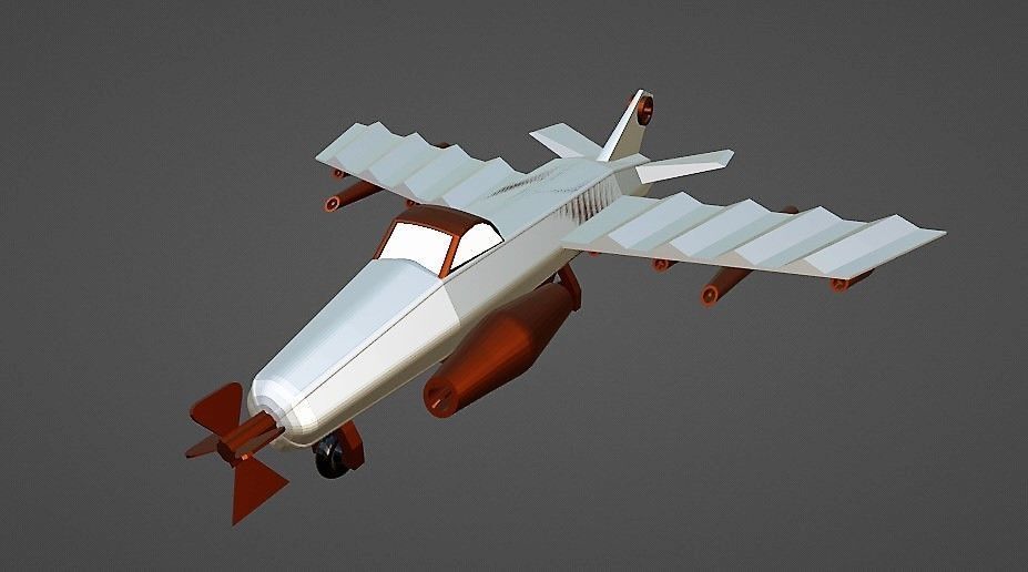 3D model war jet low poly VR / AR / low-poly | CGTrader