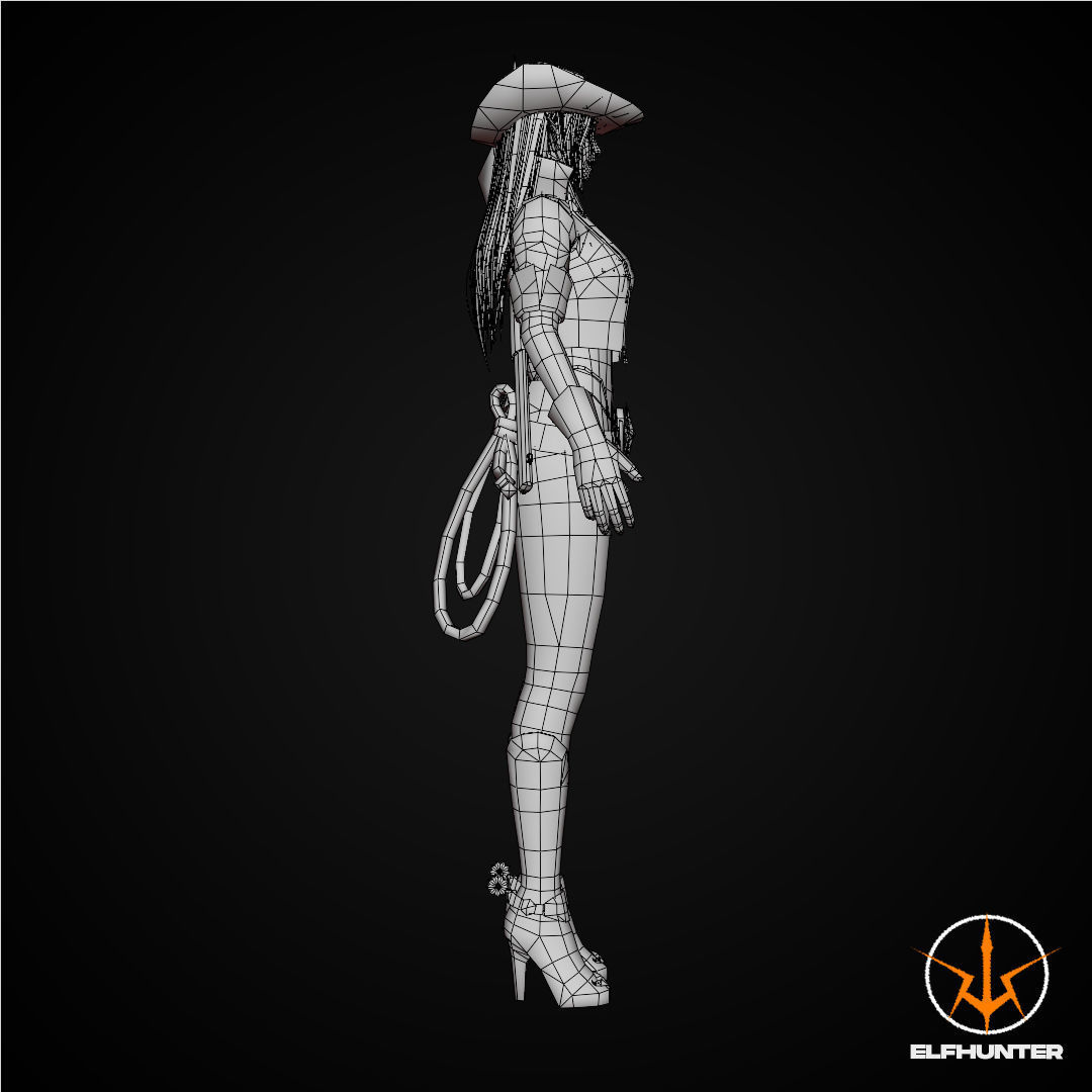 3D model EXCLUSIVE EDITION RIGGED CHARACTER ELF WESTERN COWBOY VR / AR ...