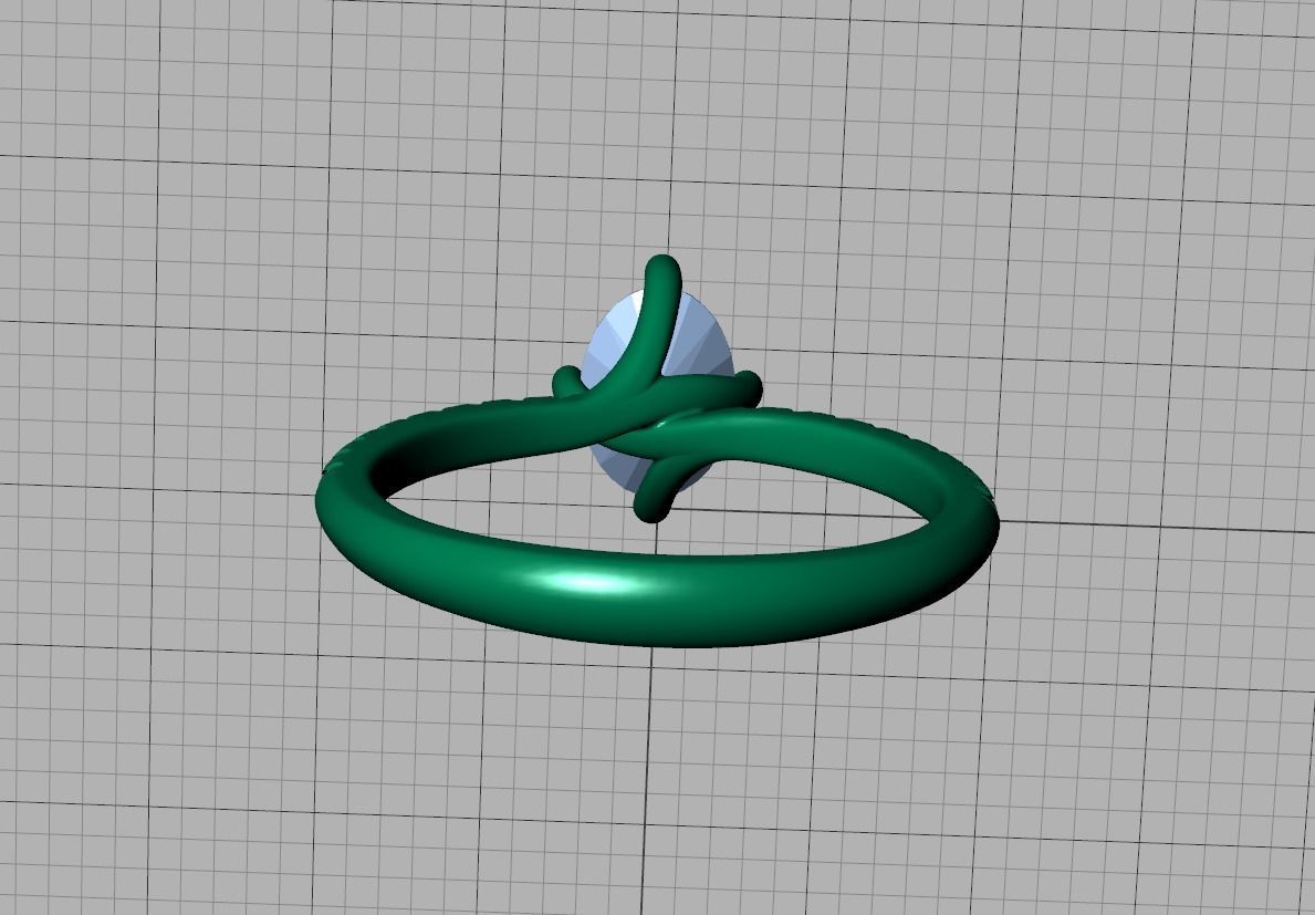 Solitaire Engagement Compass Set Four Claw Ring 7x5 Oval stone 3D model ...