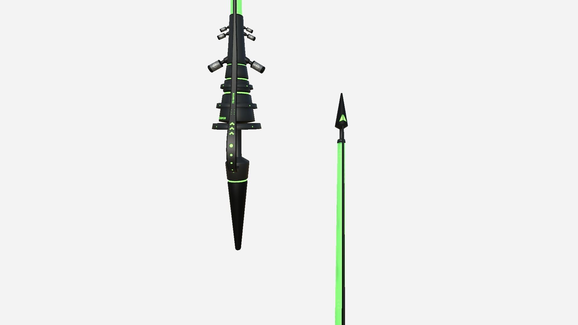 3D model SciFi War Lance A03 Black Green - Sci Fi Weapon Design VR / AR / low-poly | CGTrader