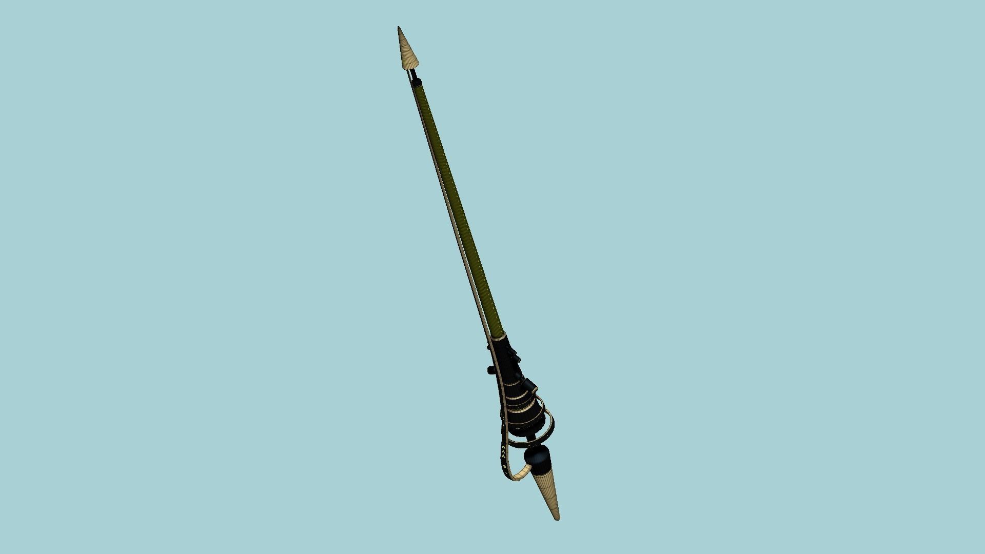 3D model SciFi War Lance A05 Black Yellow - Sci Fi Weapon Design VR ...