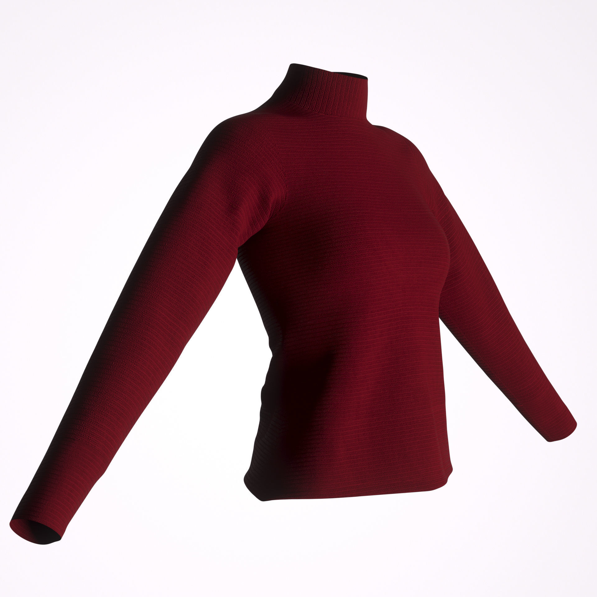 Female Turtleneck 3D model | CGTrader