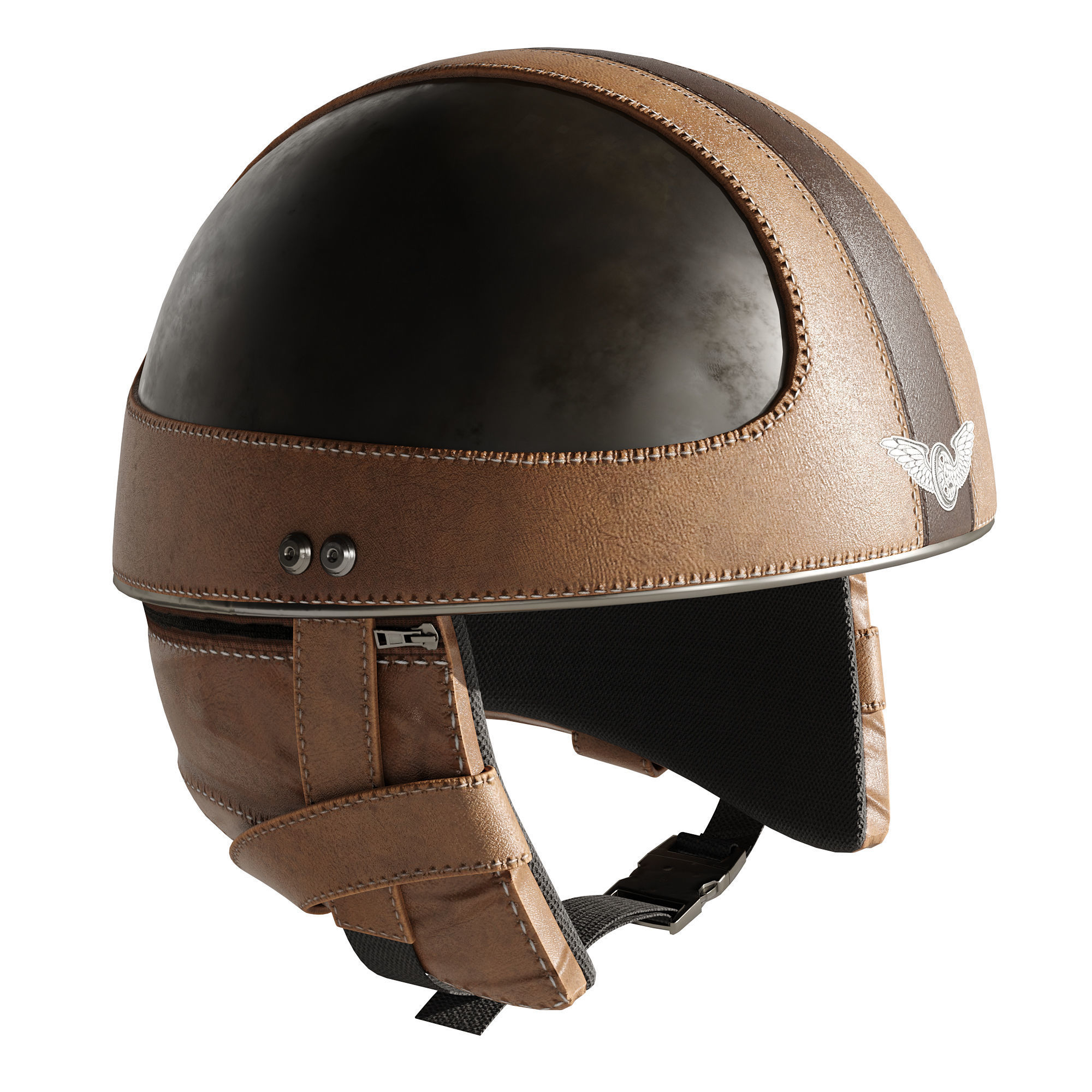 Lether Helmet 6 3D model | CGTrader