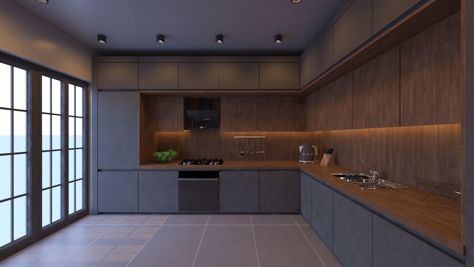 Modern kitchen design 3D model | CGTrader