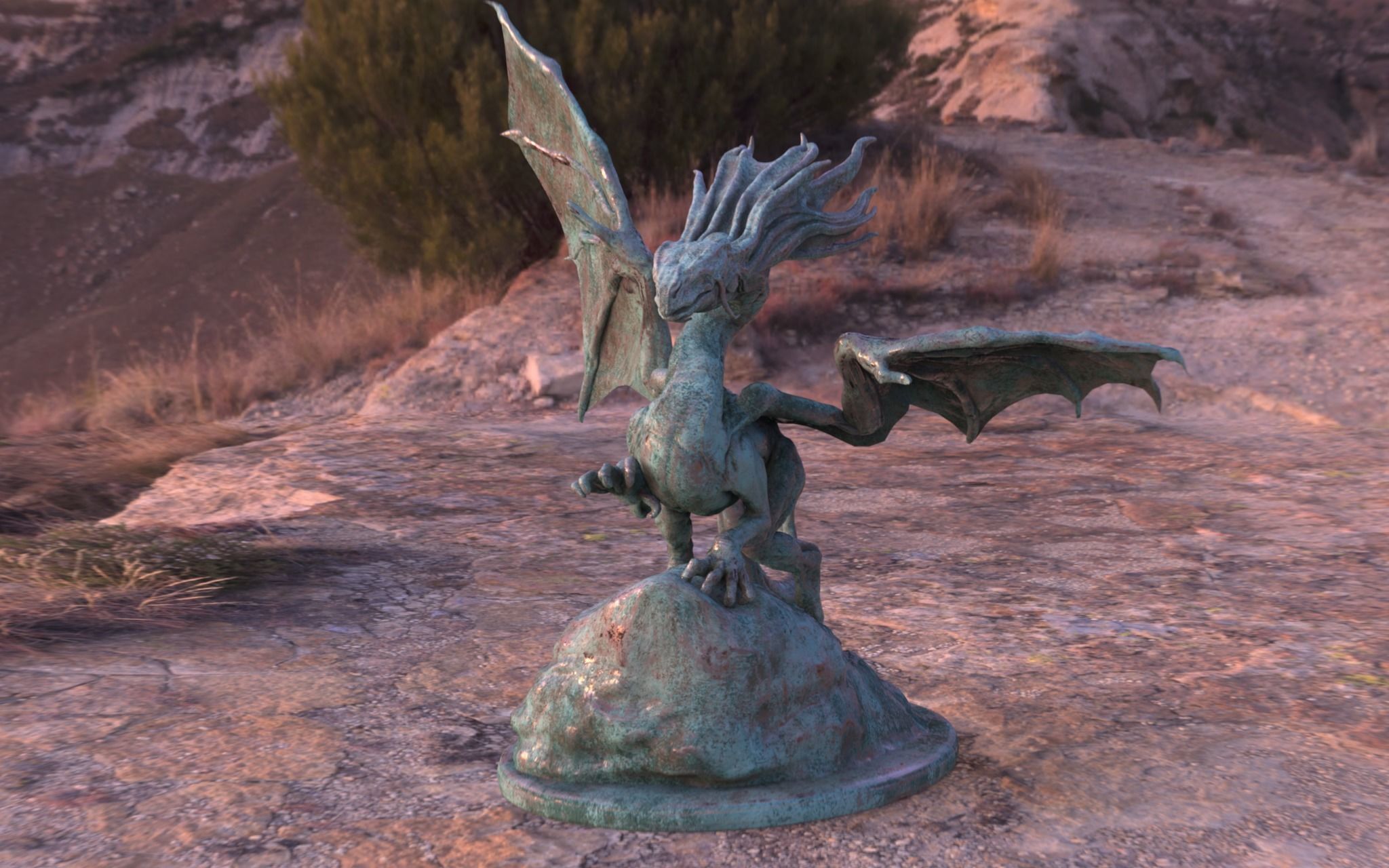 3D model Classic Dragon asset for games and VFX VR / AR / low-poly ...
