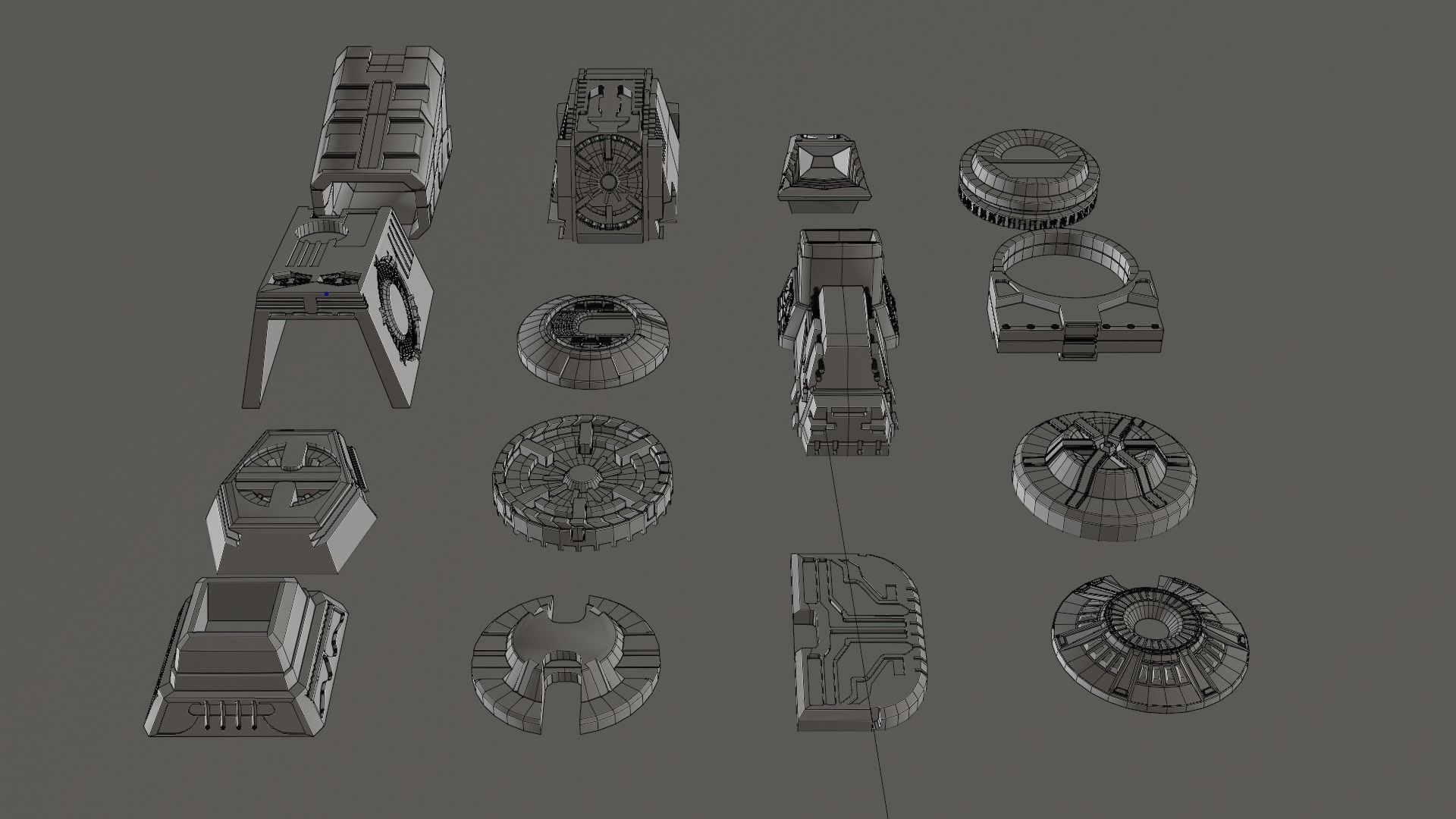 3D model Sci-Fi Futuristic Style Hard Surface Assets VR / AR / low-poly ...