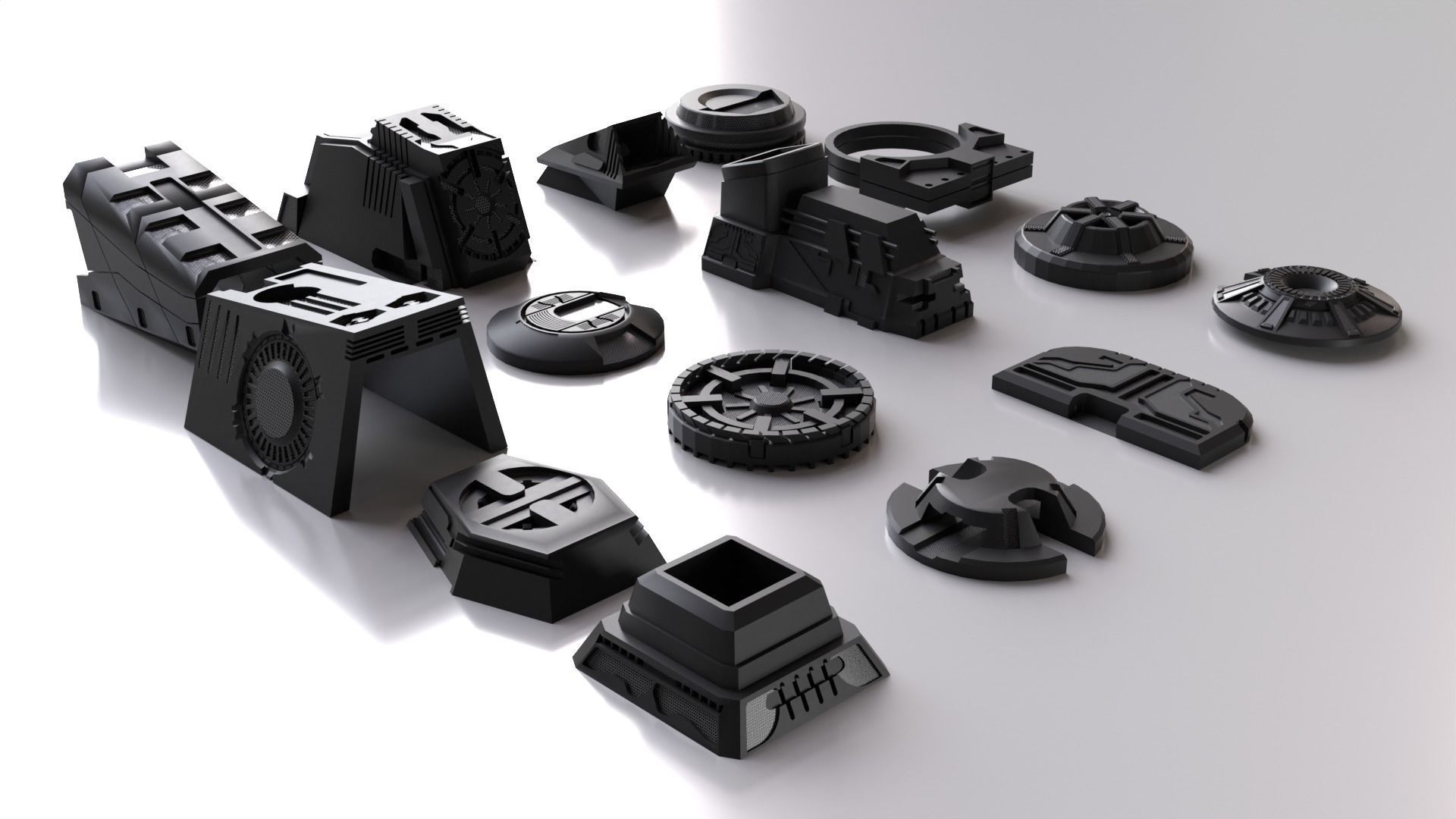3D model Sci-Fi Futuristic Style Hard Surface Assets VR / AR / low-poly ...