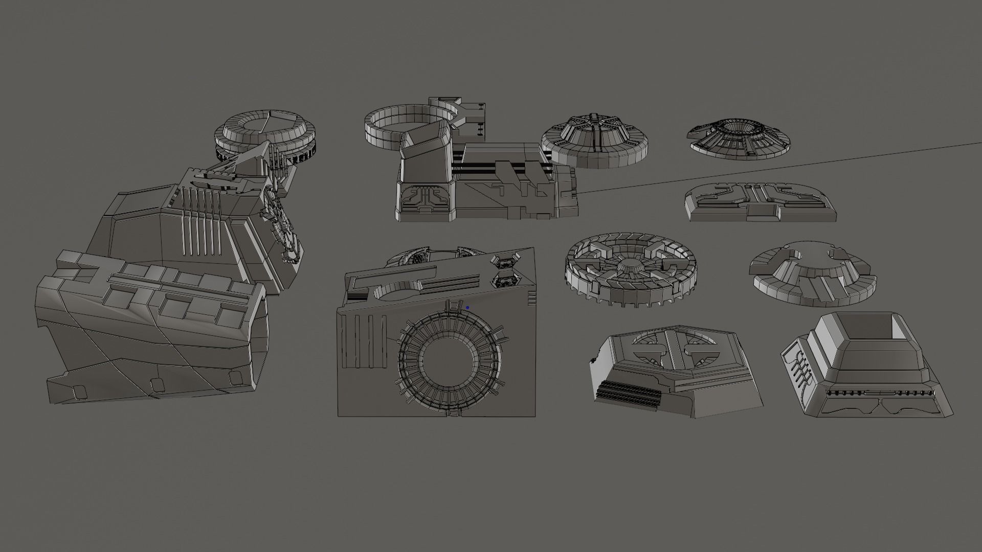 3D model Sci-Fi Futuristic Style Hard Surface Assets VR / AR / low-poly ...