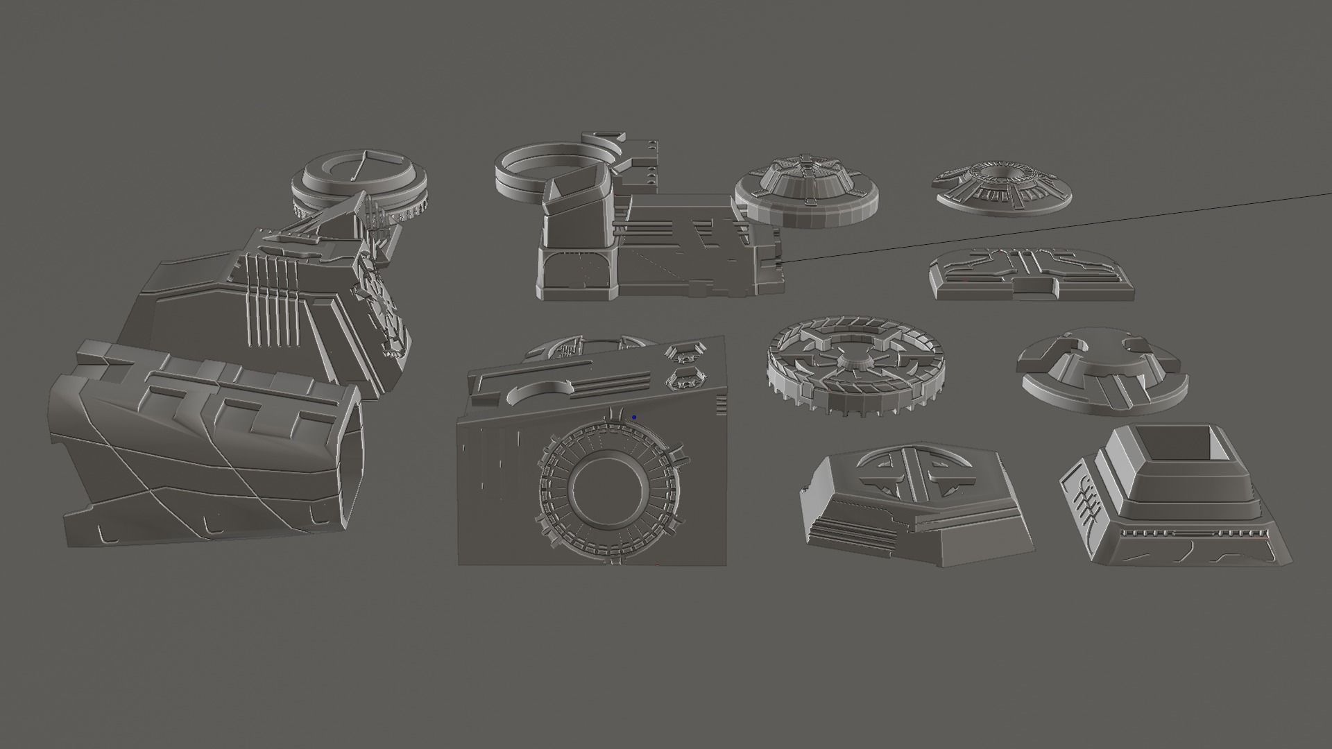 3D model Sci-Fi Futuristic Style Hard Surface Assets VR / AR / low-poly ...