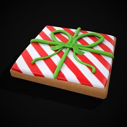 3D model Square Present Christmas Cookie VR / AR / low-poly | CGTrader