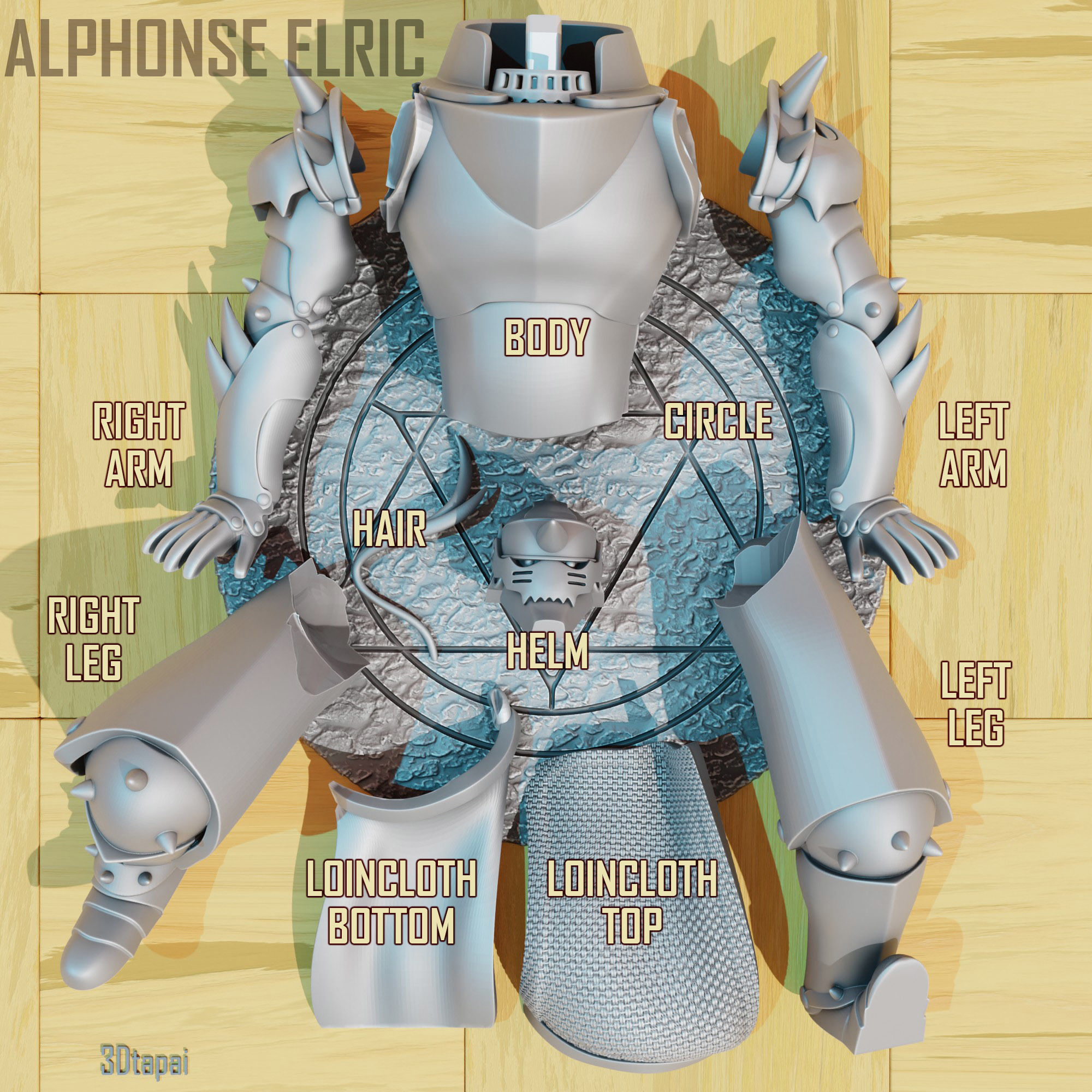 Alhponse Elric armor - Full Metal Alchemist 3D model 3D printable ...