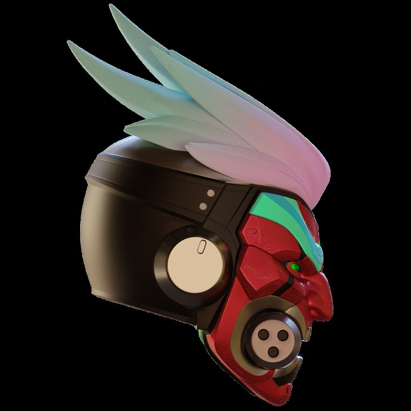 Motorized Cyberdemon Genji Helmet from Overwatch 2 3D model 3D ...