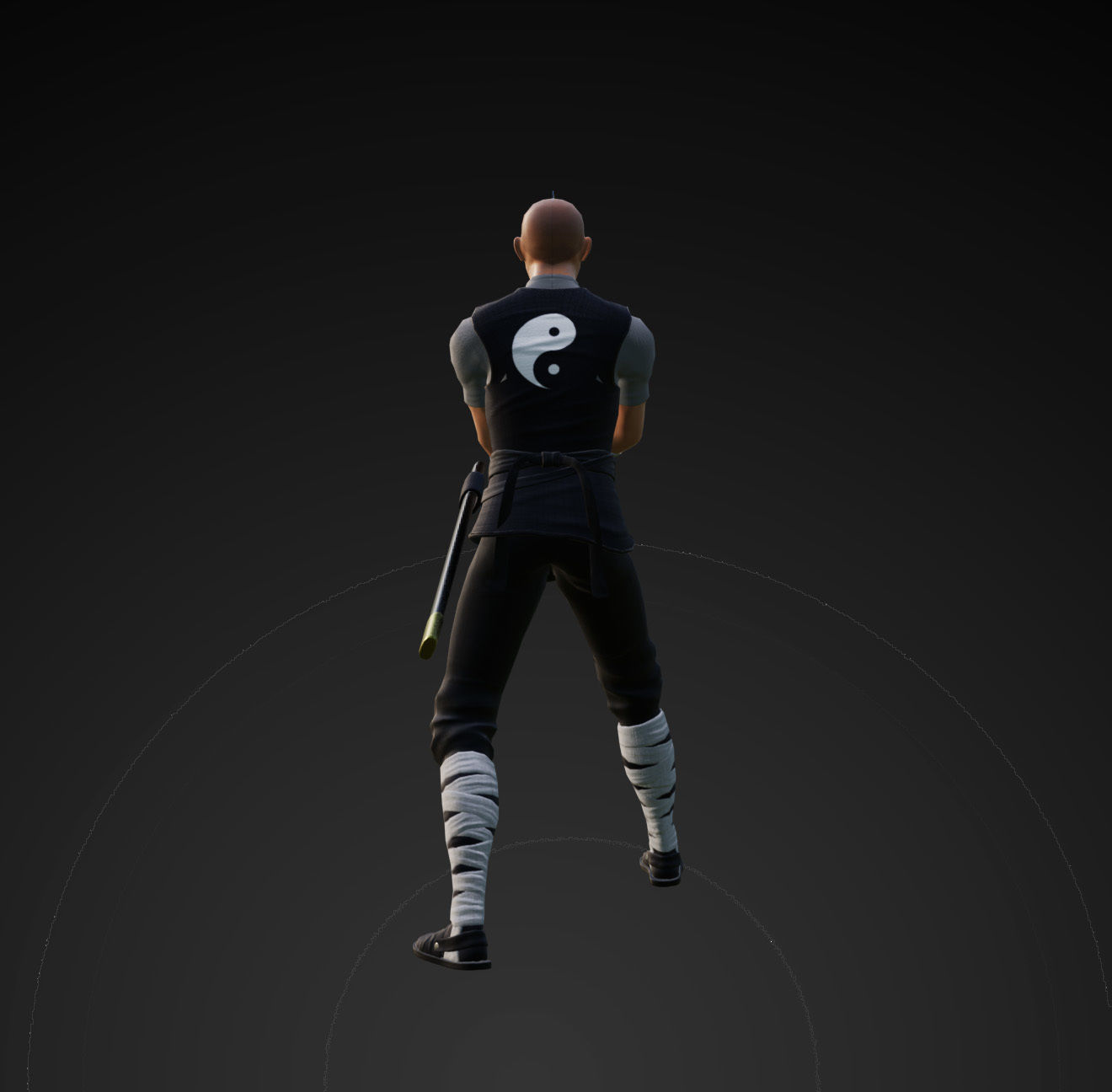 Samurai monk - PBR Low Poly Character free VR / AR / low-poly 3D model ...