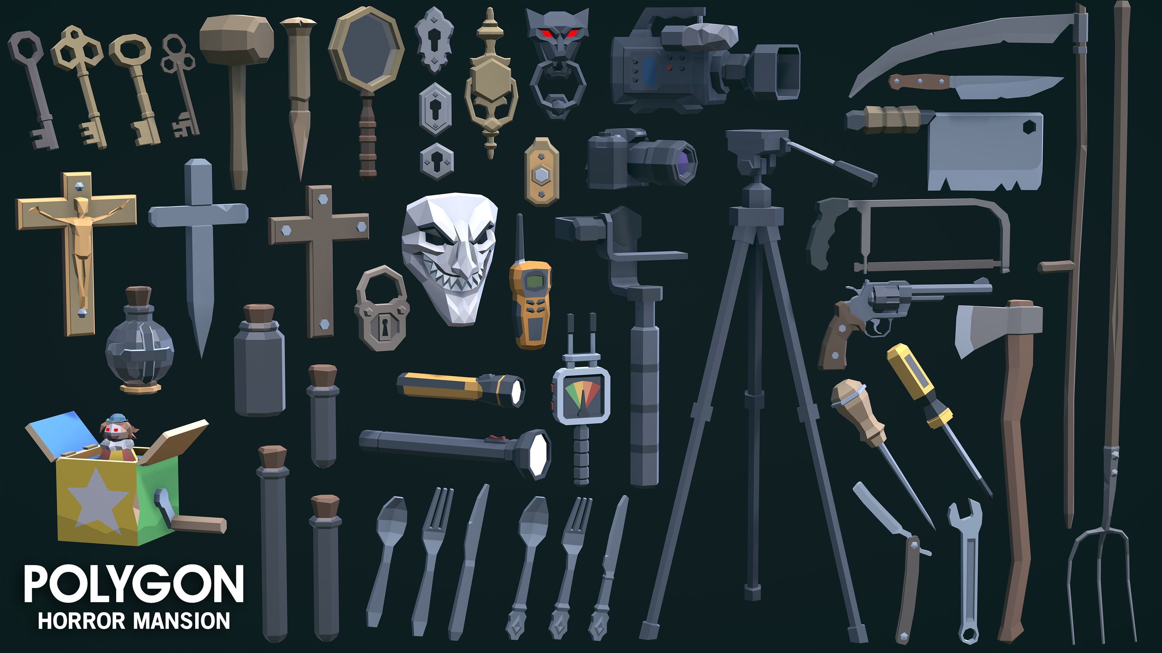 3D model POLYGON - Horror Mansion VR / AR / low-poly | CGTrader