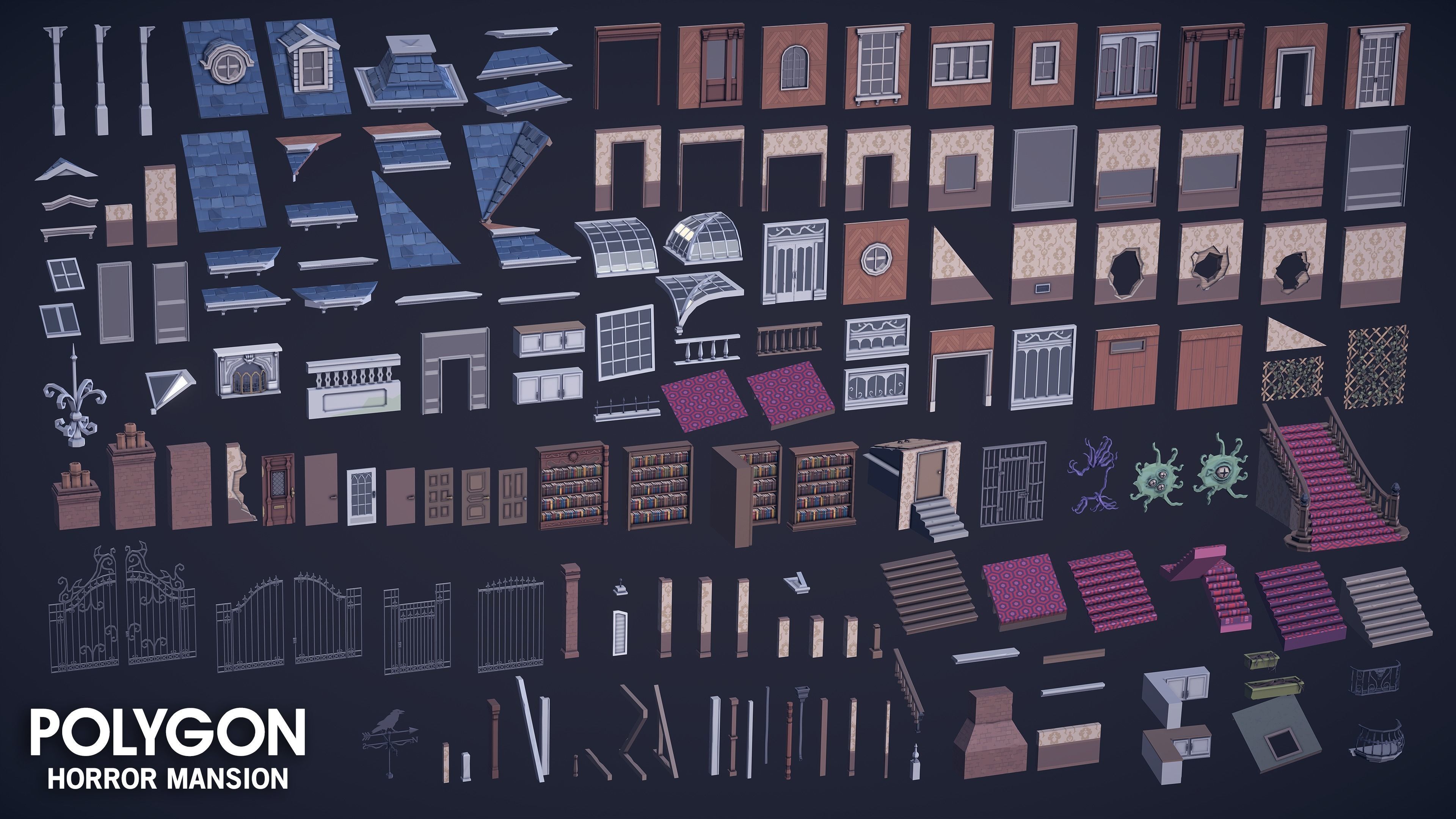 3D model POLYGON - Horror Mansion VR / AR / low-poly | CGTrader