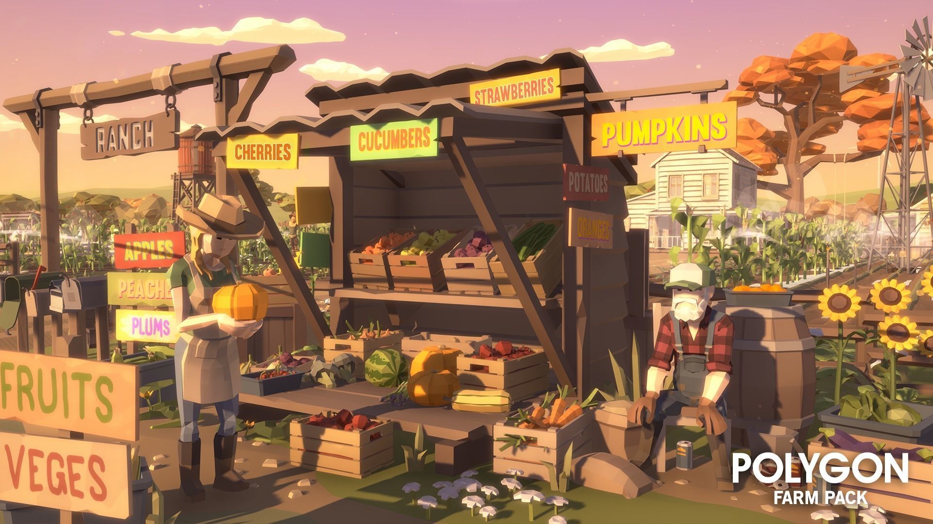 3D model POLYGON - Farm VR / AR / low-poly | CGTrader