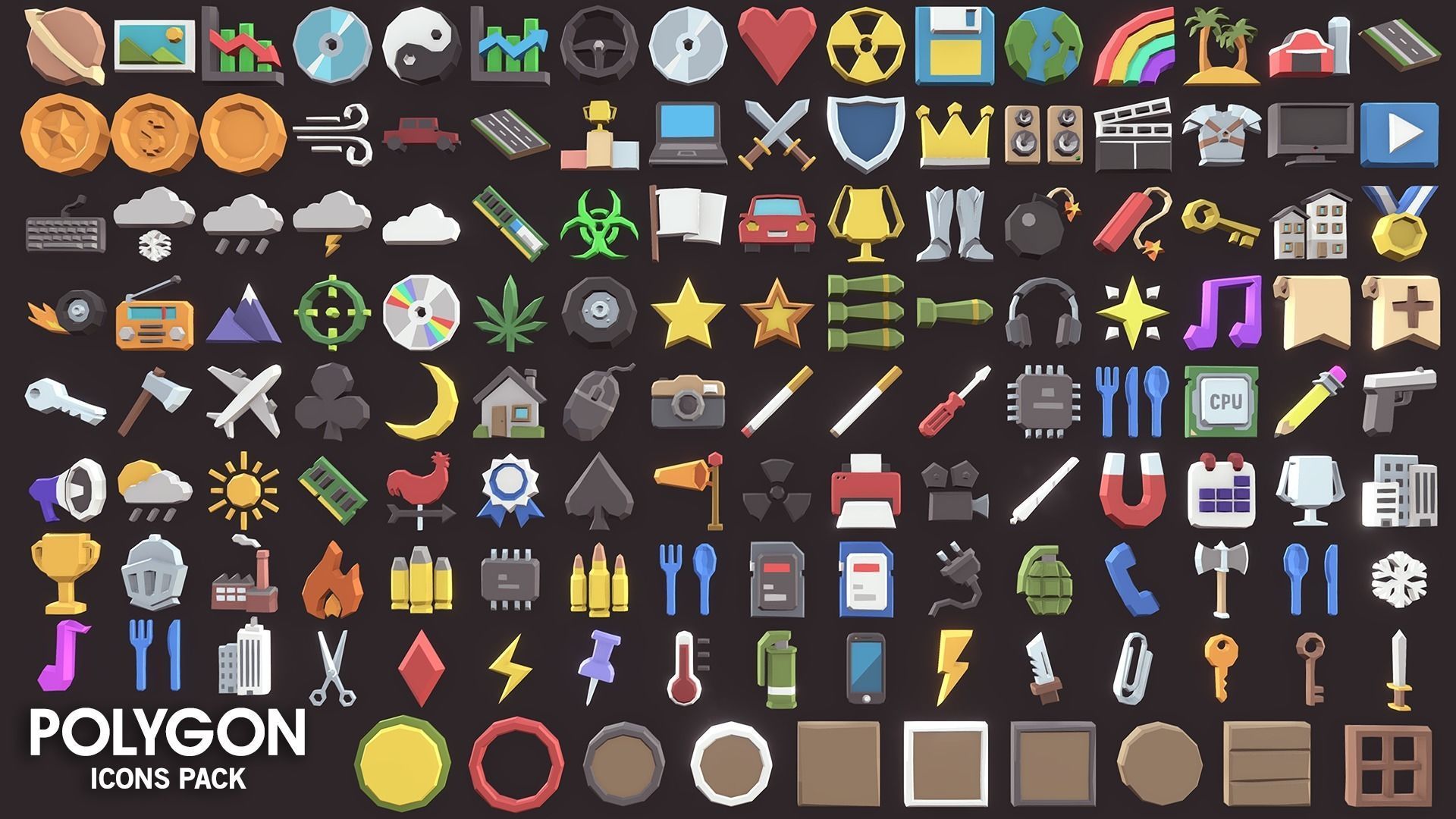3D model POLYGON - Icons Pack VR / AR / low-poly | CGTrader