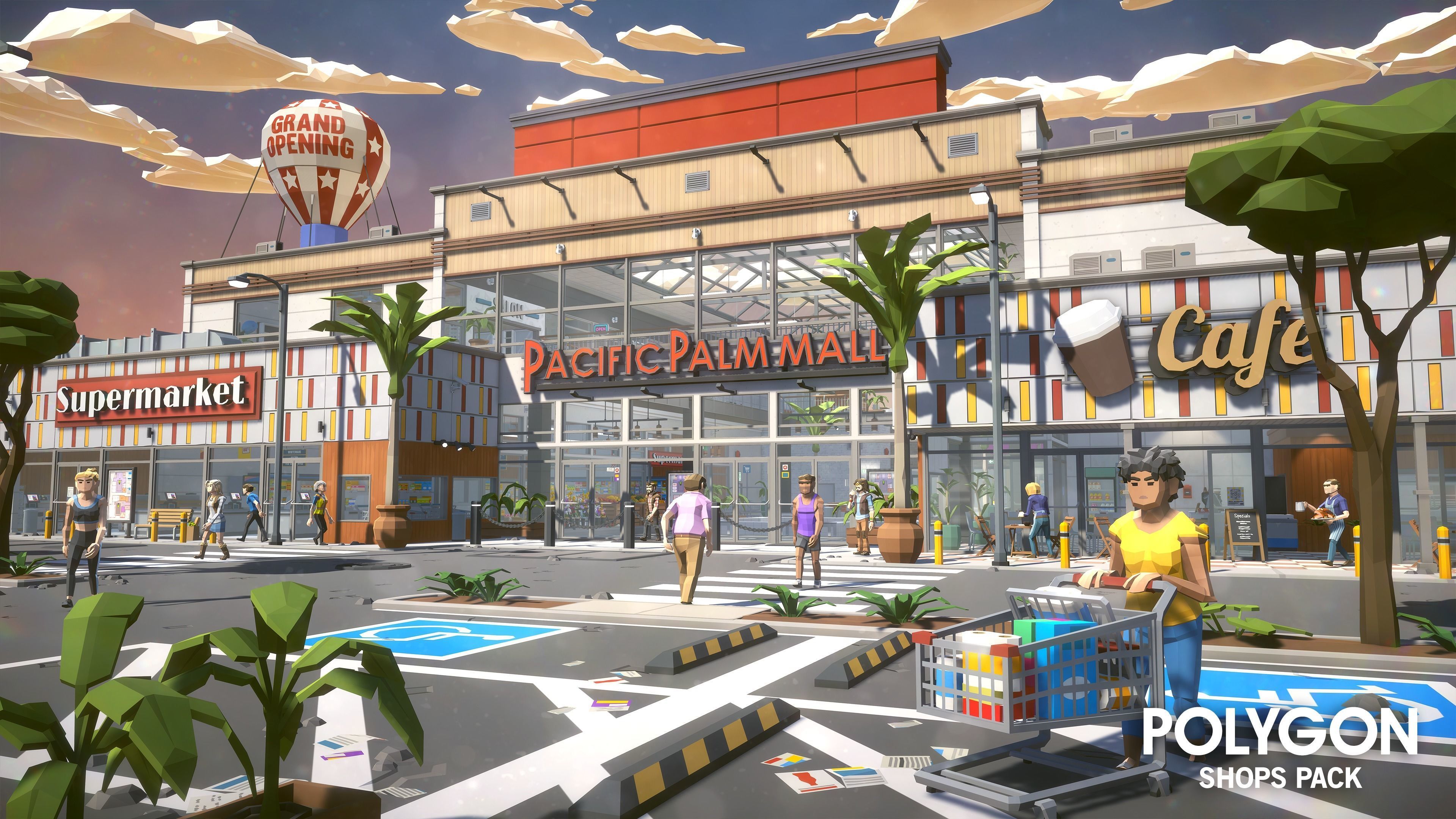 3D model POLYGON - Shops Pack VR / AR / low-poly | CGTrader
