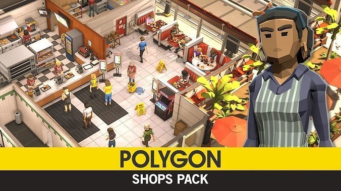 3D model POLYGON - Shops Pack VR / AR / low-poly | CGTrader
