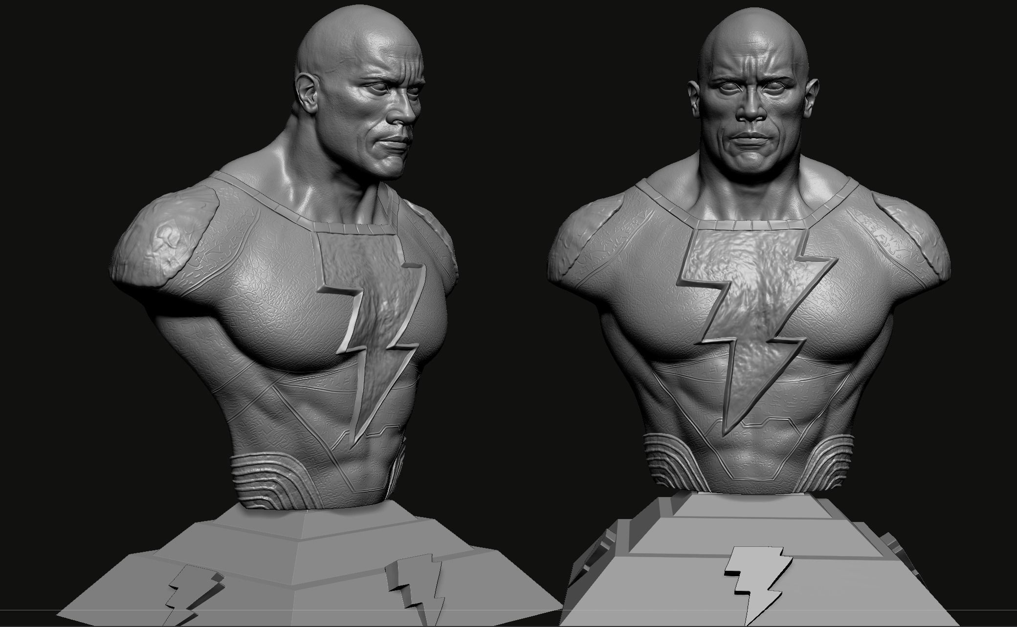 Black Adam- Dwayne Johnson Bust 3D model 3D printable | CGTrader