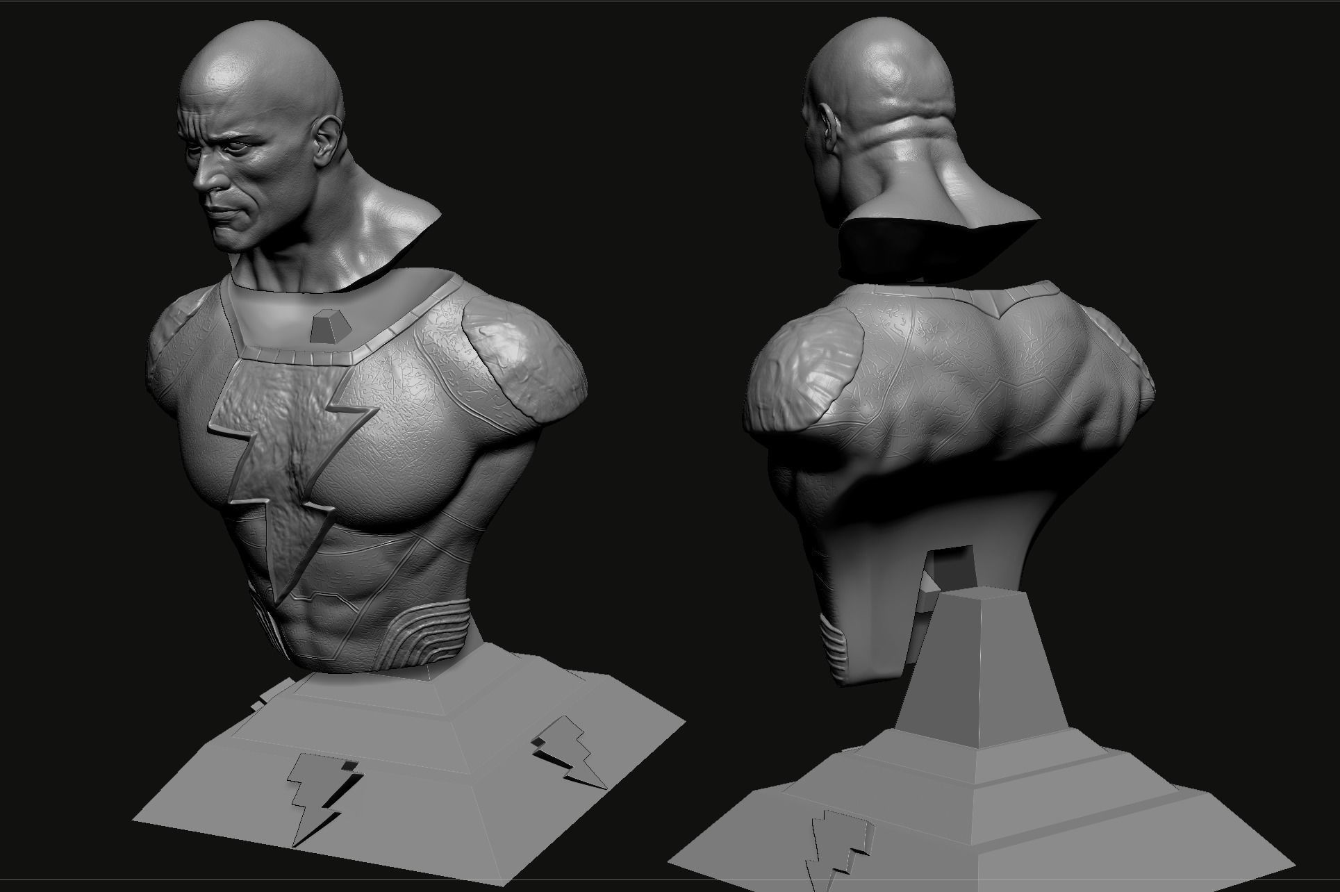 Black Adam- Dwayne Johnson Bust 3D model 3D printable | CGTrader
