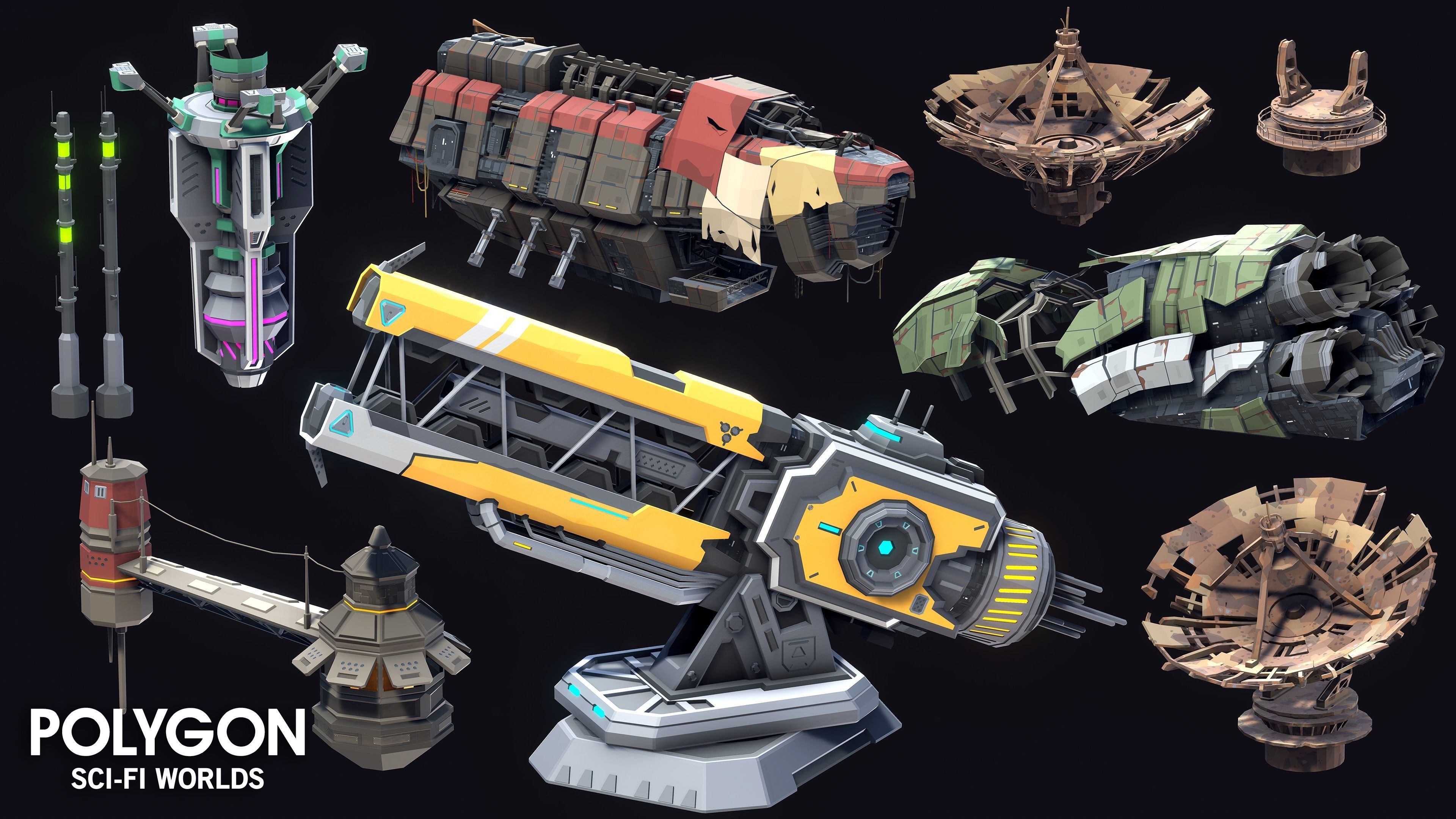 3D model POLYGON - Sci-Fi Worlds VR / AR / low-poly | CGTrader