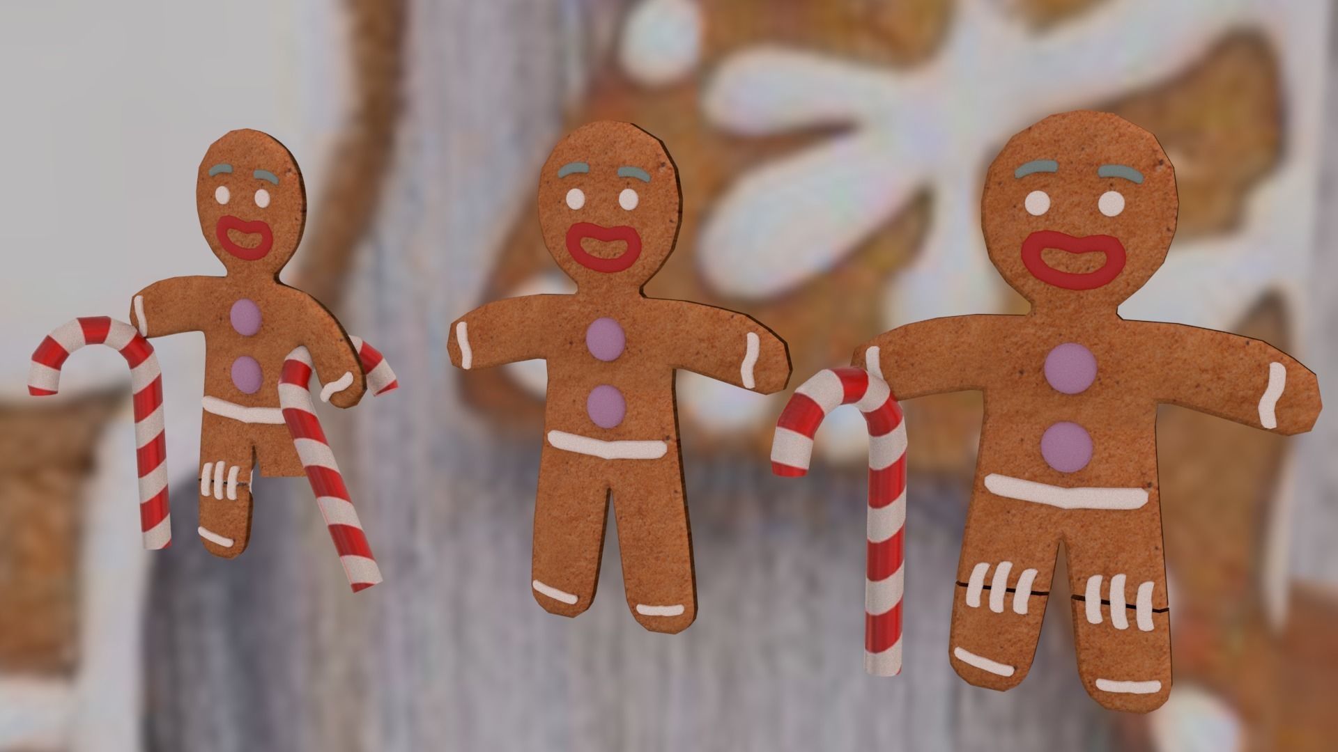 Christmas Gingerbread Man pack 3D model 3D printable | CGTrader