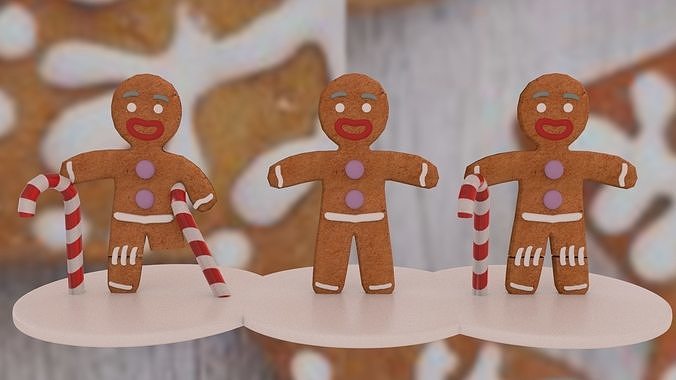Christmas Gingerbread Man pack 3D model 3D printable | CGTrader