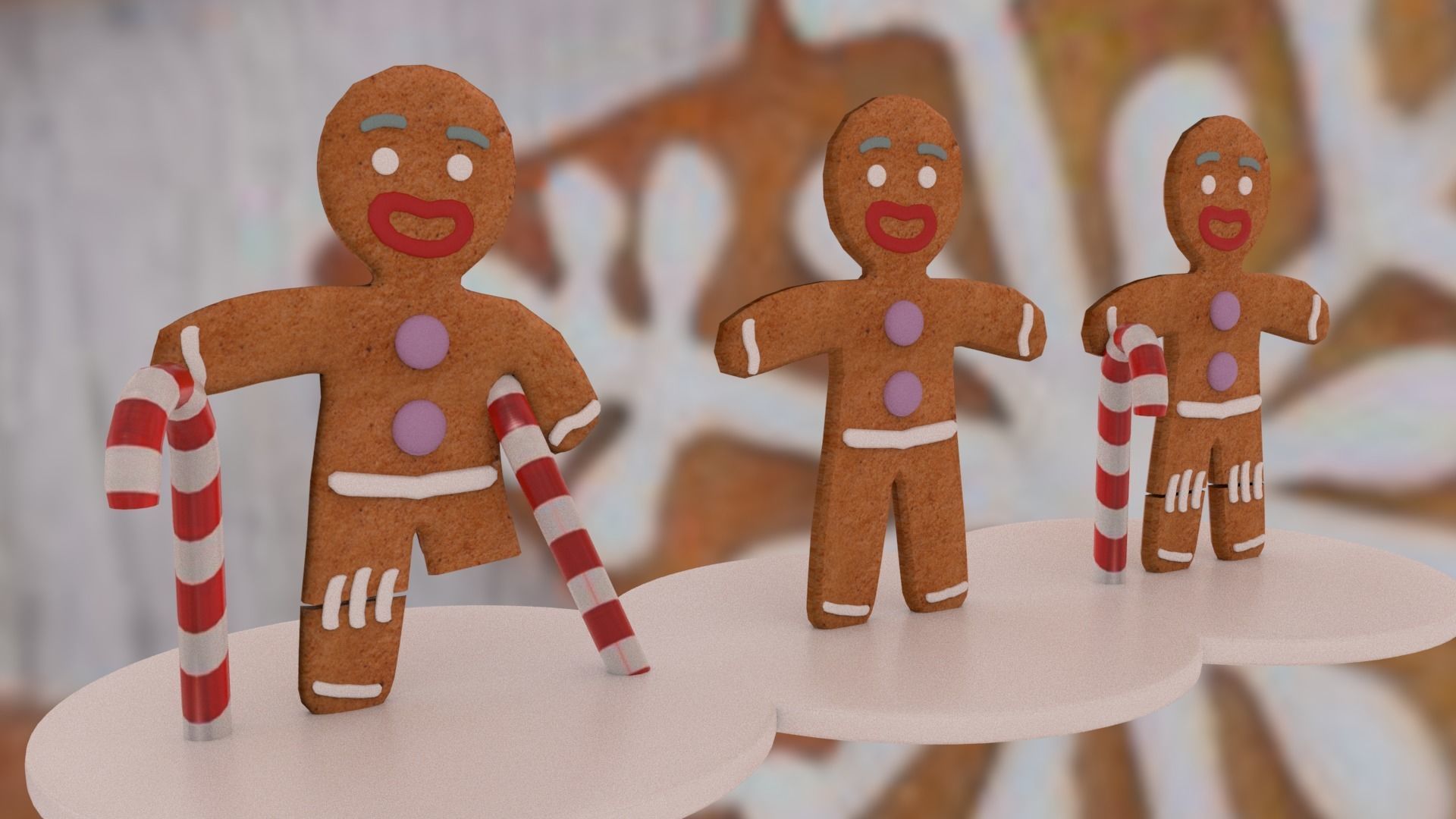 Christmas Gingerbread Man pack 3D model 3D printable | CGTrader