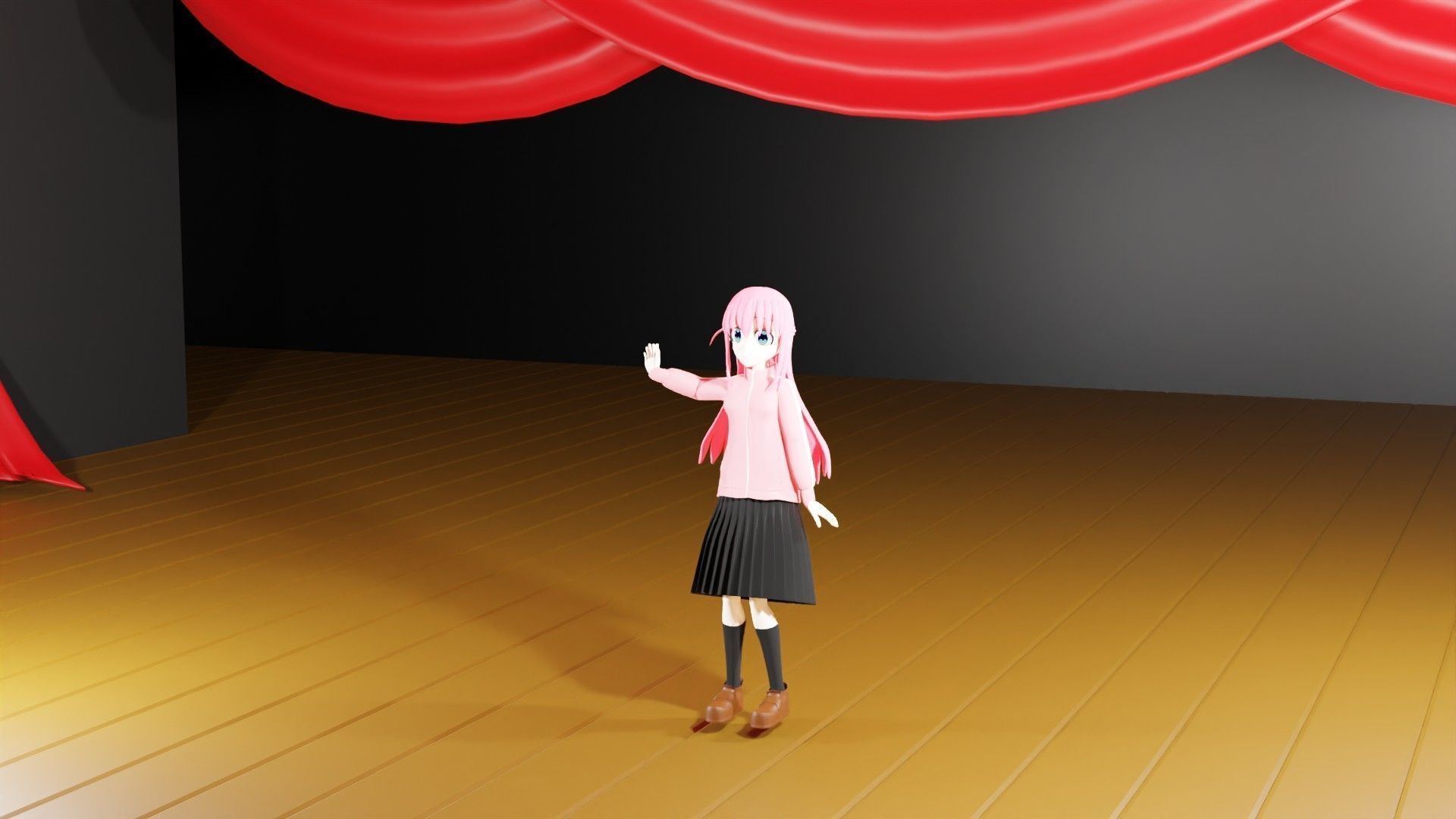Bocchi the rock 3D model rigged | CGTrader
