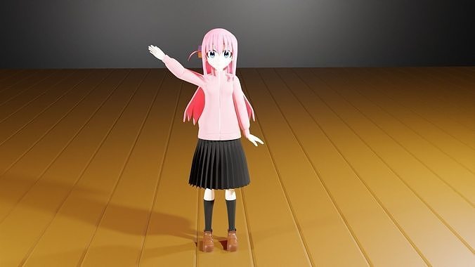 Bocchi the rock 3D model rigged | CGTrader