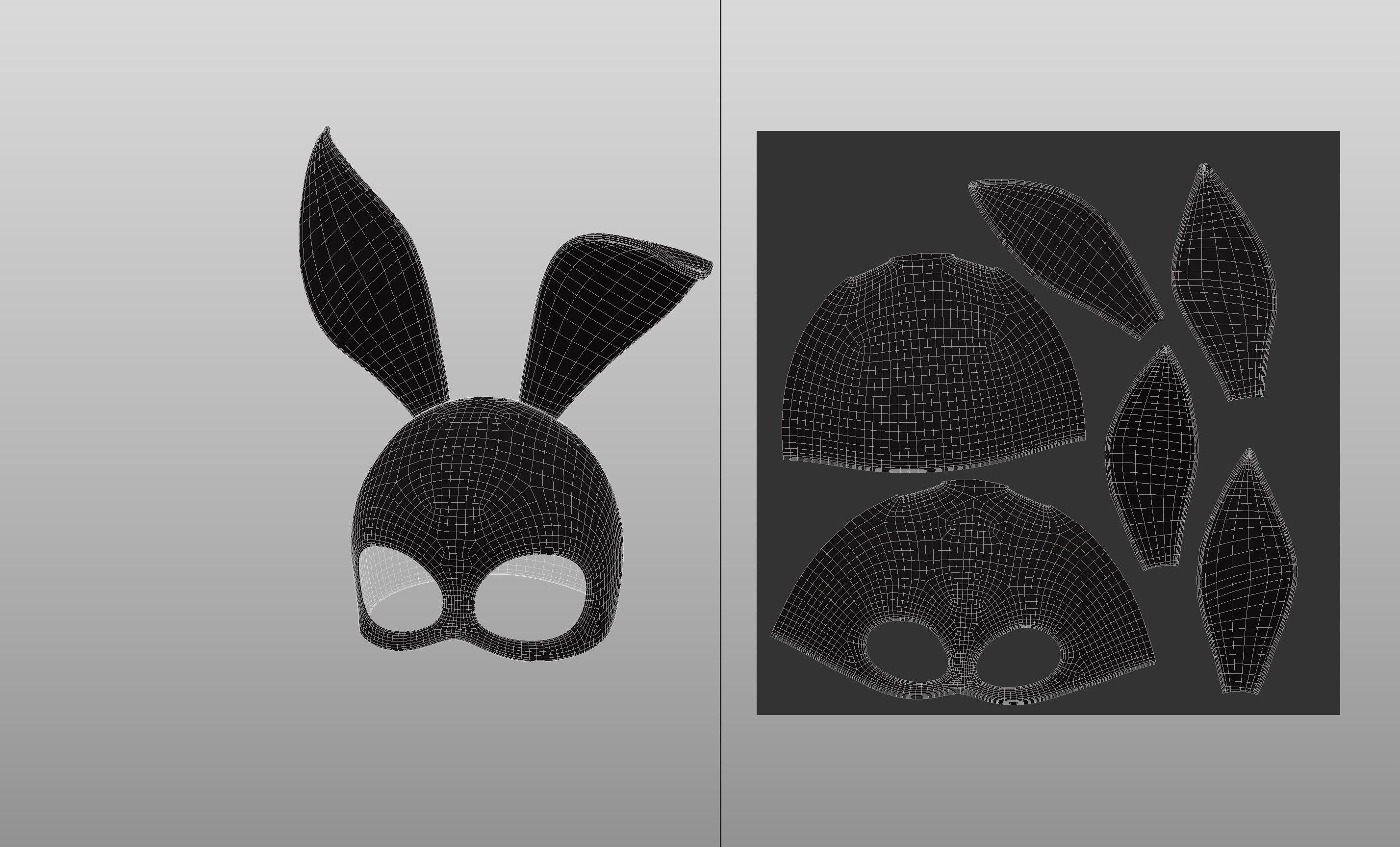 3D model Mask001 Latex Bunny Mask VR / AR / low-poly | CGTrader