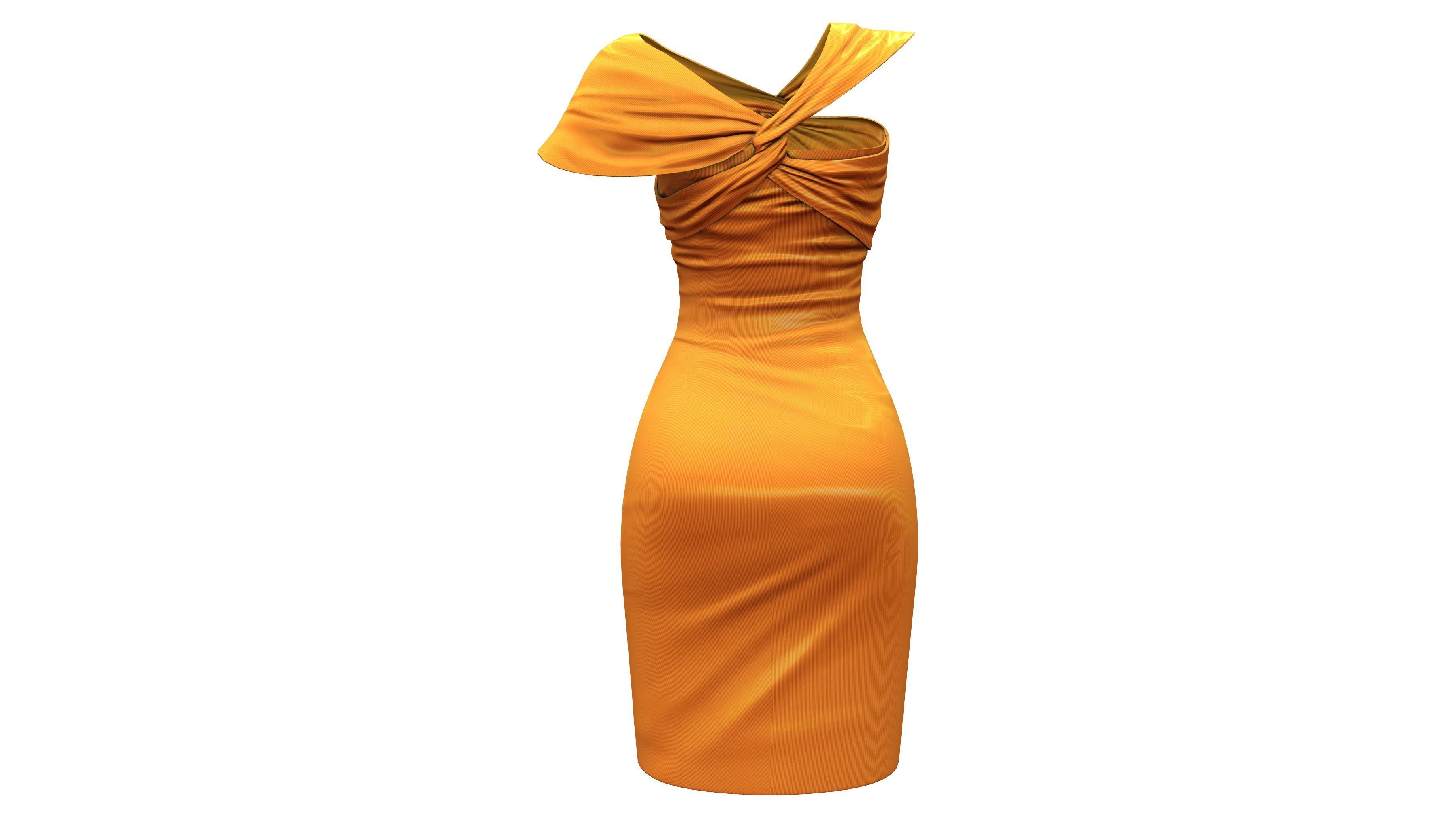 3d Model One Shoulder Wrap Interlaced Chest Crop Top Dress Vr Ar Low Poly Cgtrader