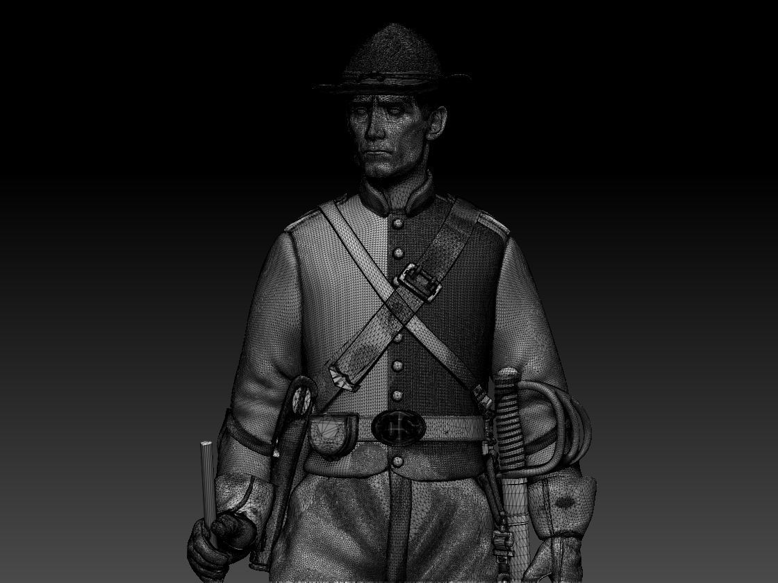 Soldier Confederate cavalry 3D model 3D printable | CGTrader