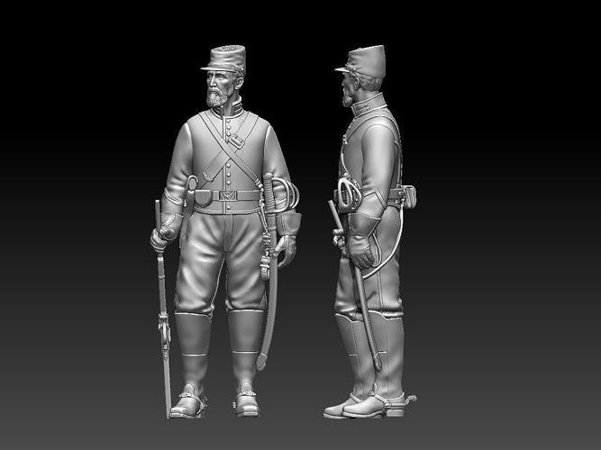 Soldier Union cavalry 3D model 3D printable | CGTrader