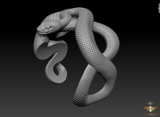 Snake ring 3D model 3D printable | CGTrader