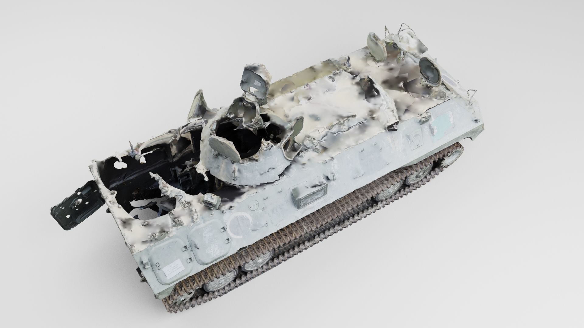 russian MT-LB literally destroyed by Ukrainian army 3D model | CGTrader