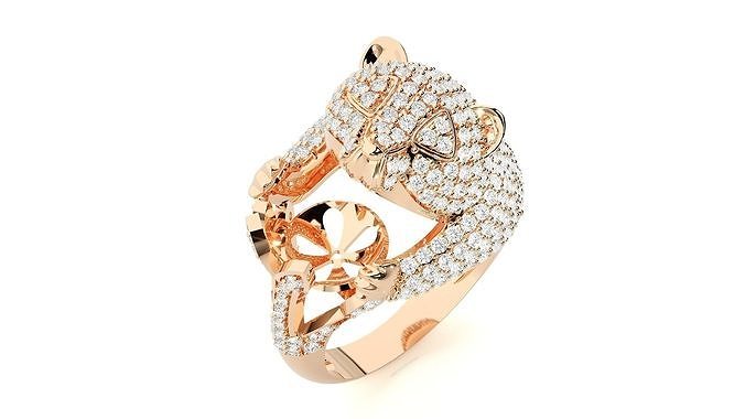 Panda Diamond Ring 3dm stl renders details 3D model 3D printable | CGTrader