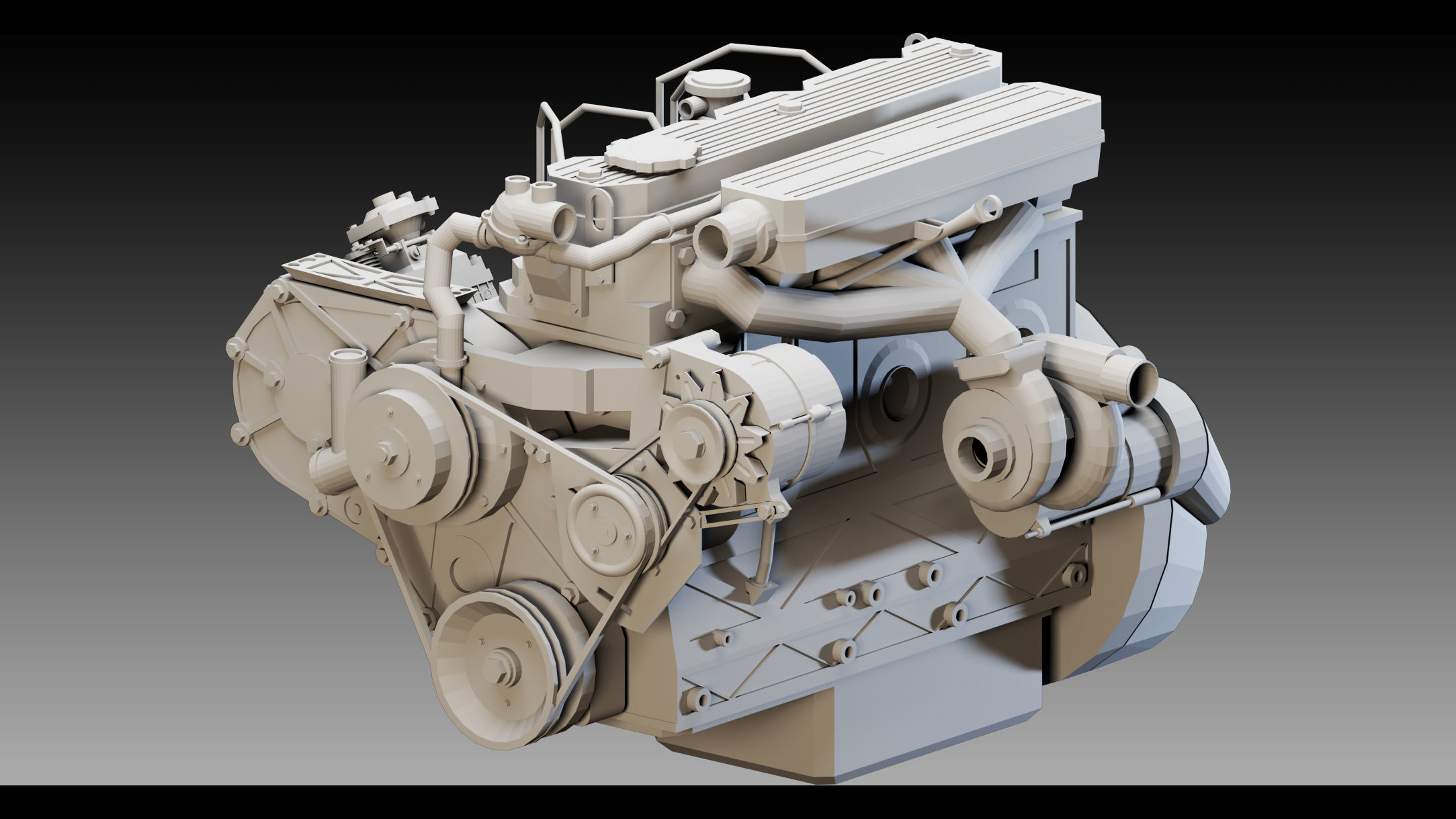 3D model 3 in one-14 Industrial Engines- High detail 3d models VR / AR ...